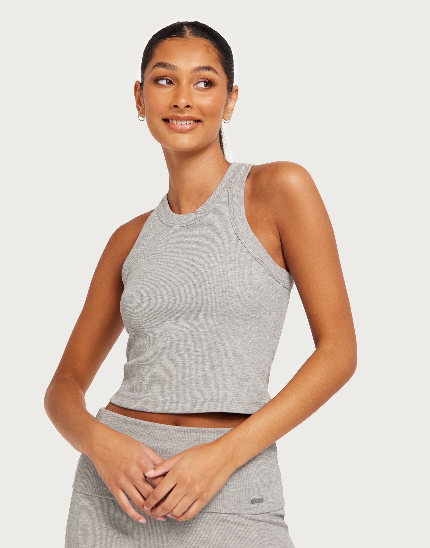 Buy Aim'n Ease Ribbed Tank Top - Grey Melange | Nelly.com