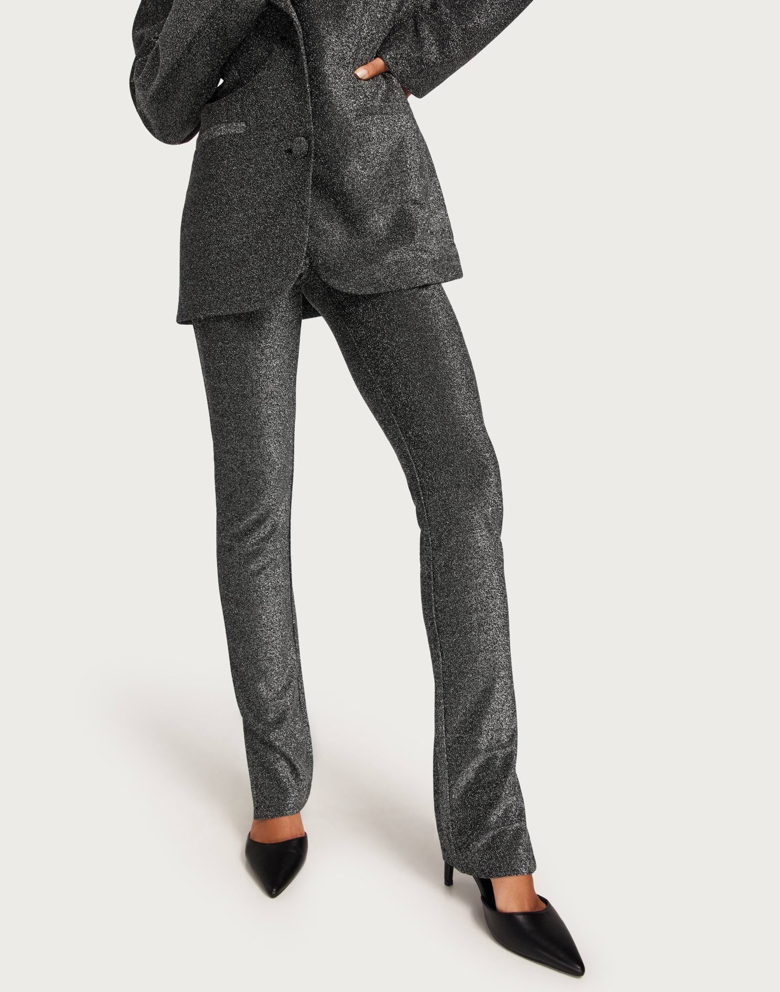 Buy Nelly Shimmer Pant - Silver/Black | Nelly.com