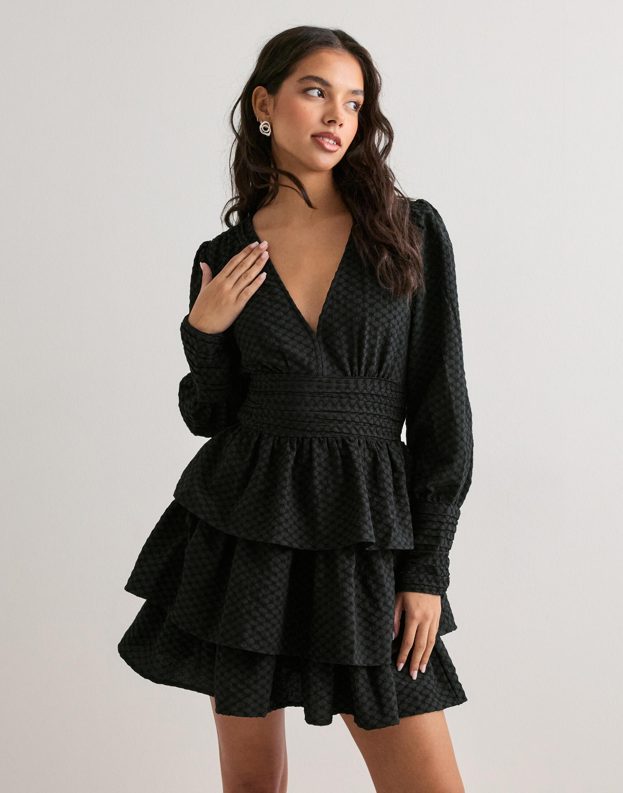 Buy Pieces PCMONIKA LS SHORT DRESS WVN D2D - Black | Nelly.com