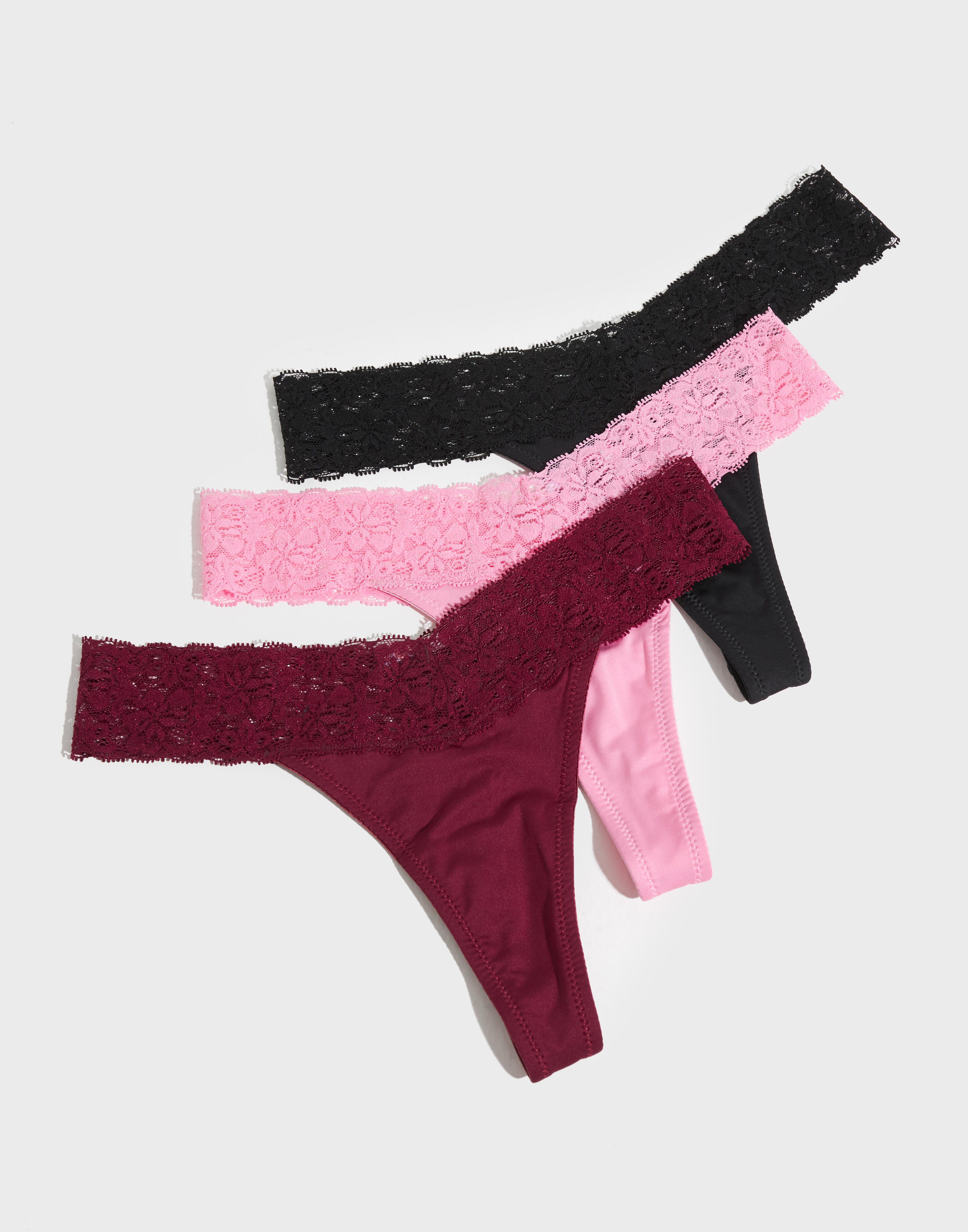 Köp Nelly Lovely Feels Thong 3-pack - Pink/Red | Nelly.com