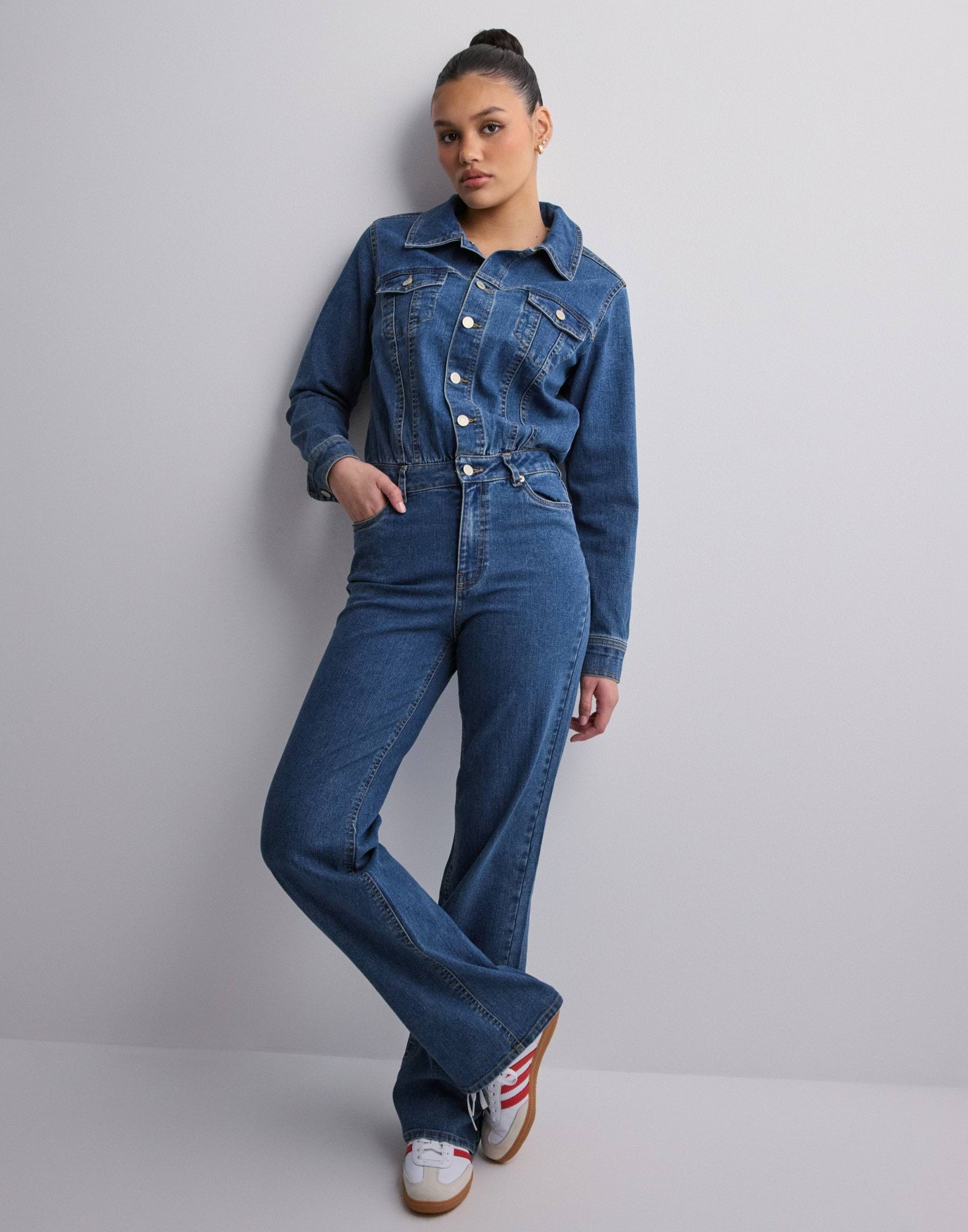 Buy JJXX JXIZZY LS DENIM JUMPSUIT EX DNM - Medium Blue Denim | Nelly.com