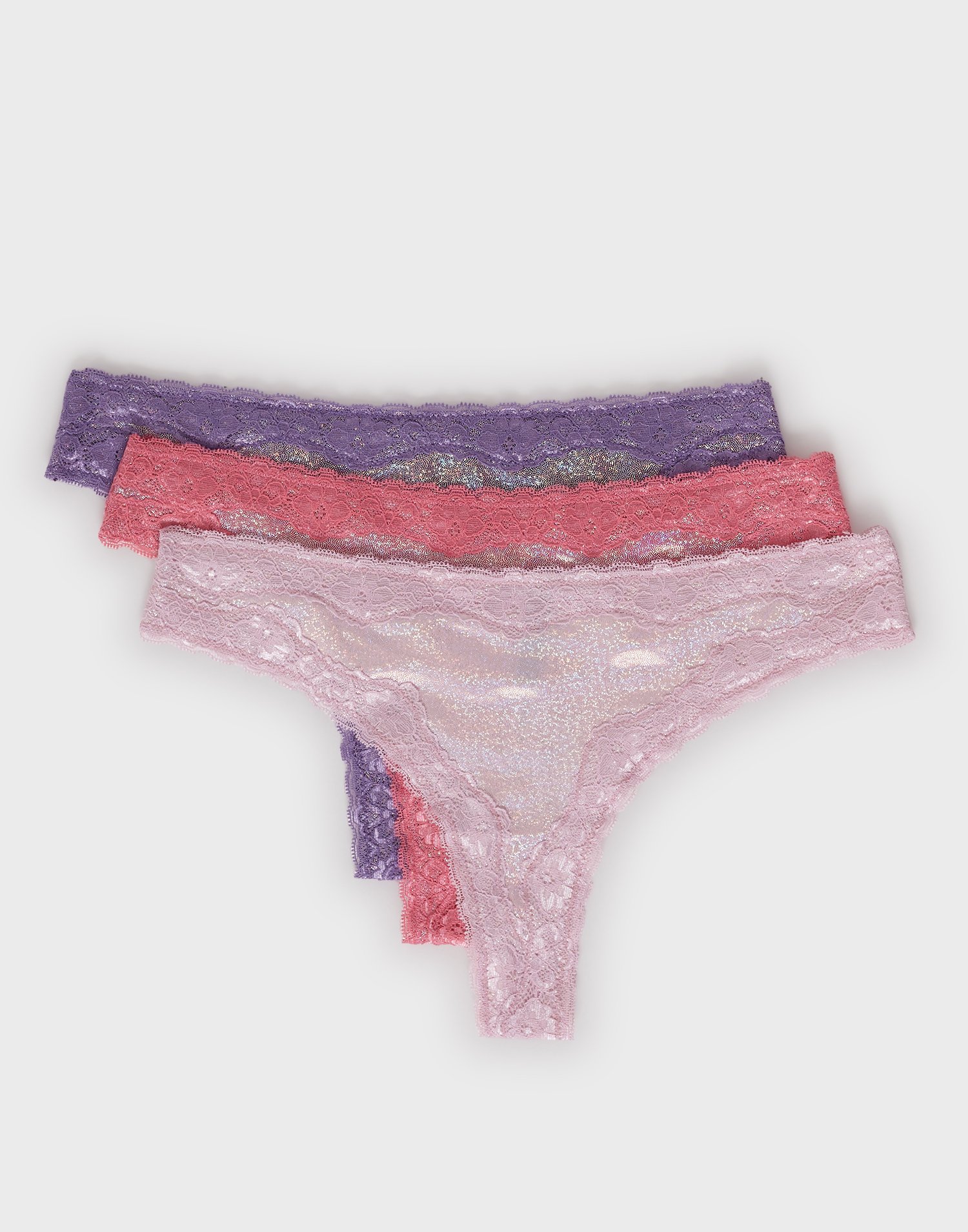 Köp Nelly Shimmering 3-pack Thong - Multicolour | Nelly.com