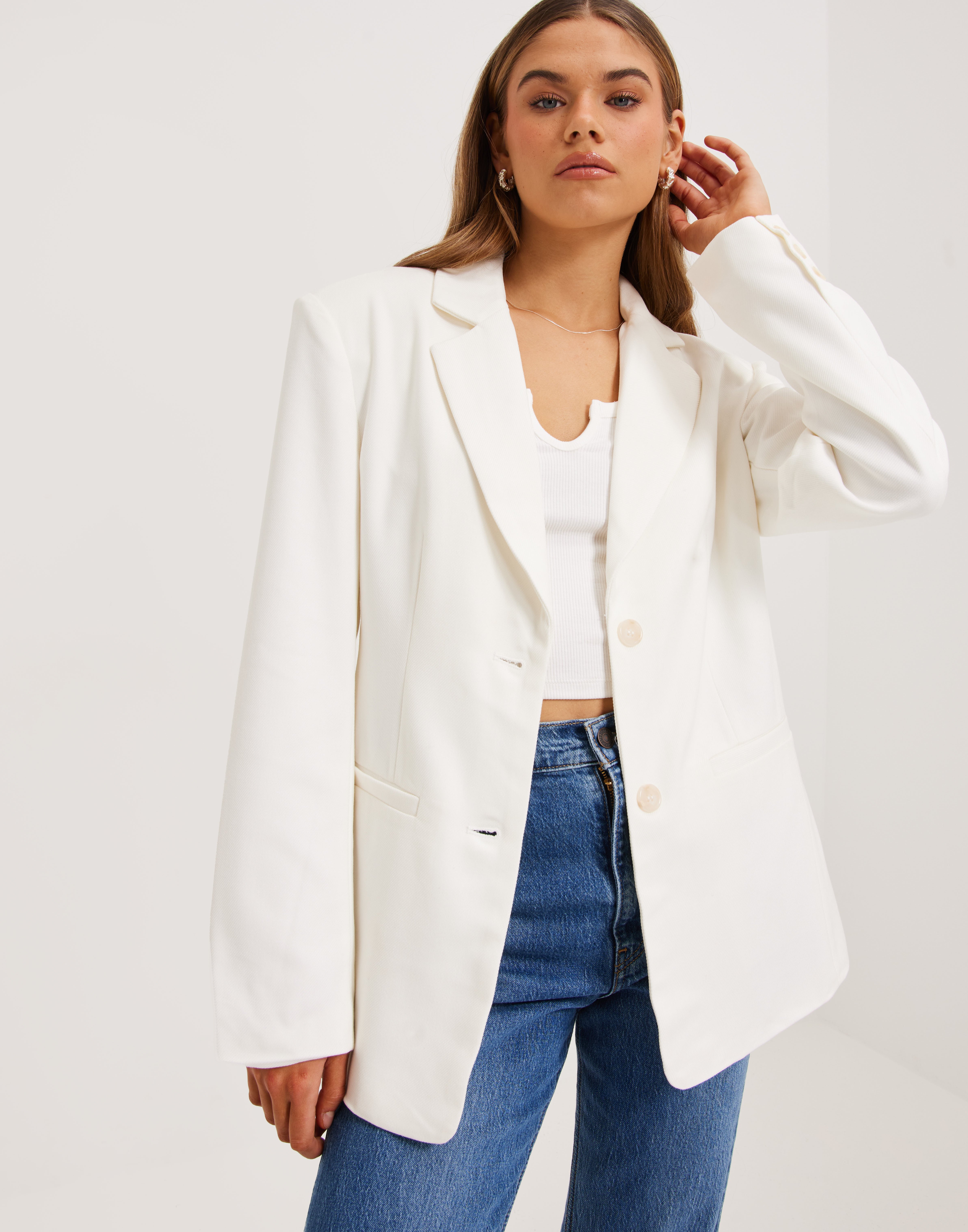 Buy Nelly Everyday Wide Shoulder Blazer - Offwhite | Nelly.com