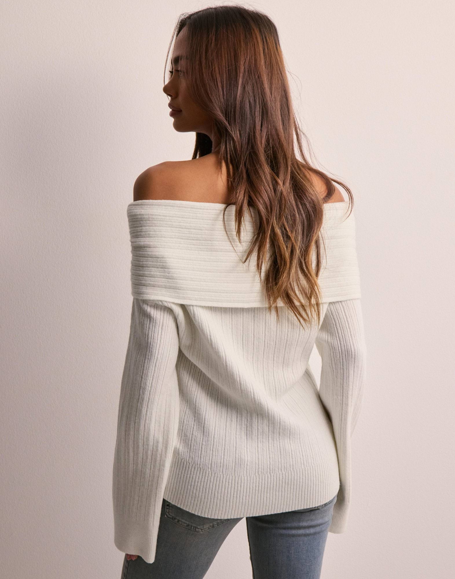 Buy Nelly Slouchy Rib Knit Sweater - White | Nelly.com