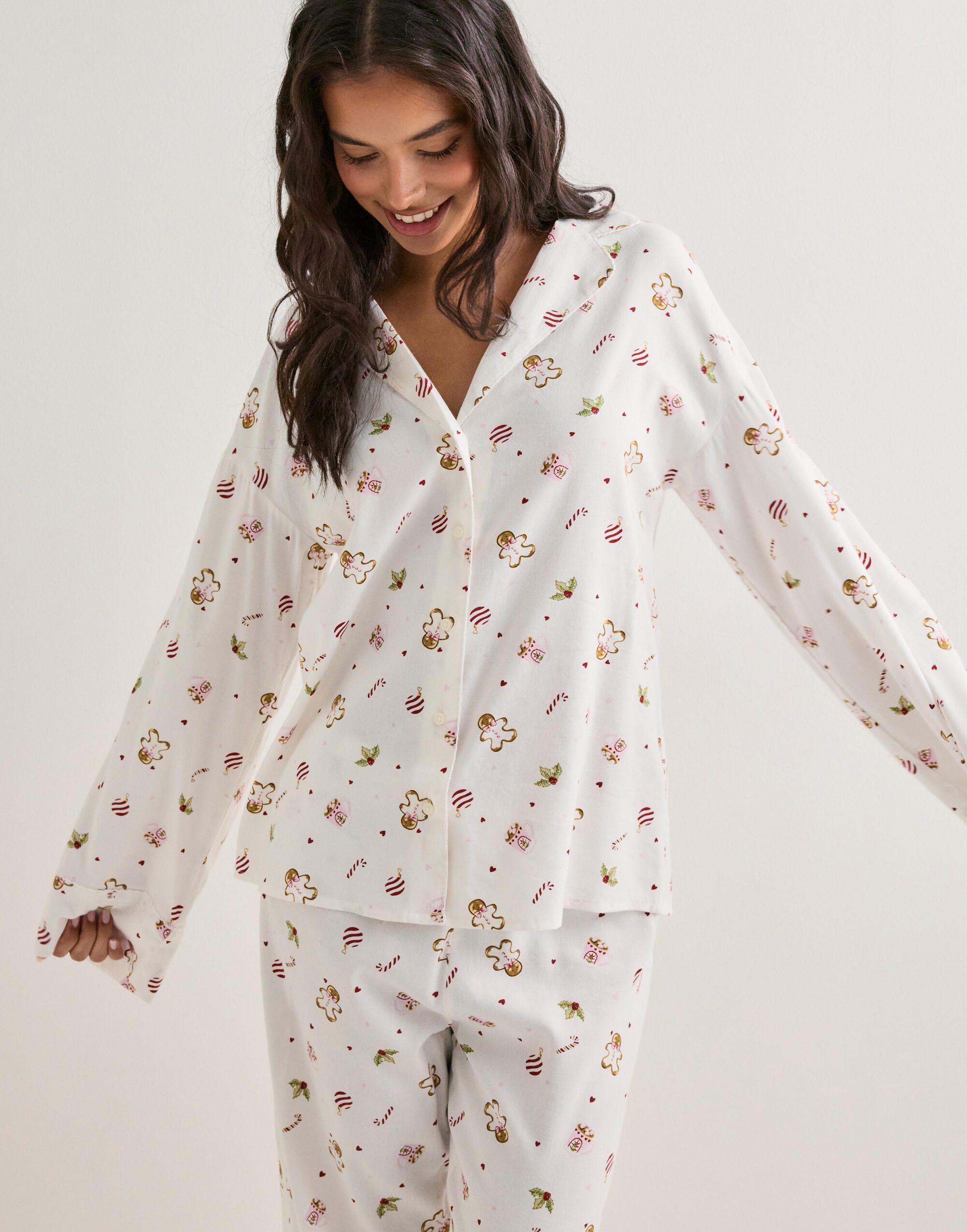 Köp Gina Tricot Flannel pyjamas shirt - Christmas | Nelly.com