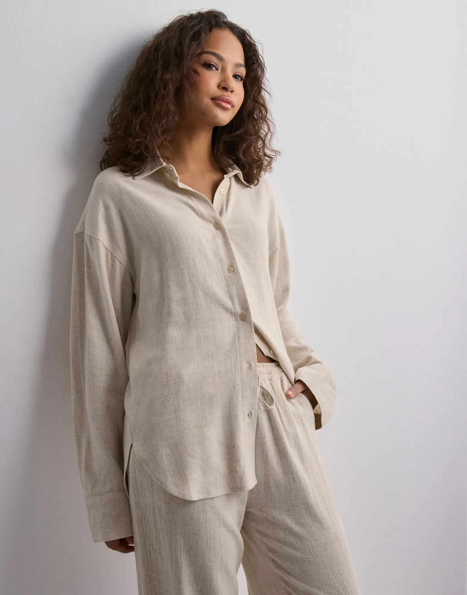 Buy Nelly Everyday Linen Shirt - Beige | Nelly.com