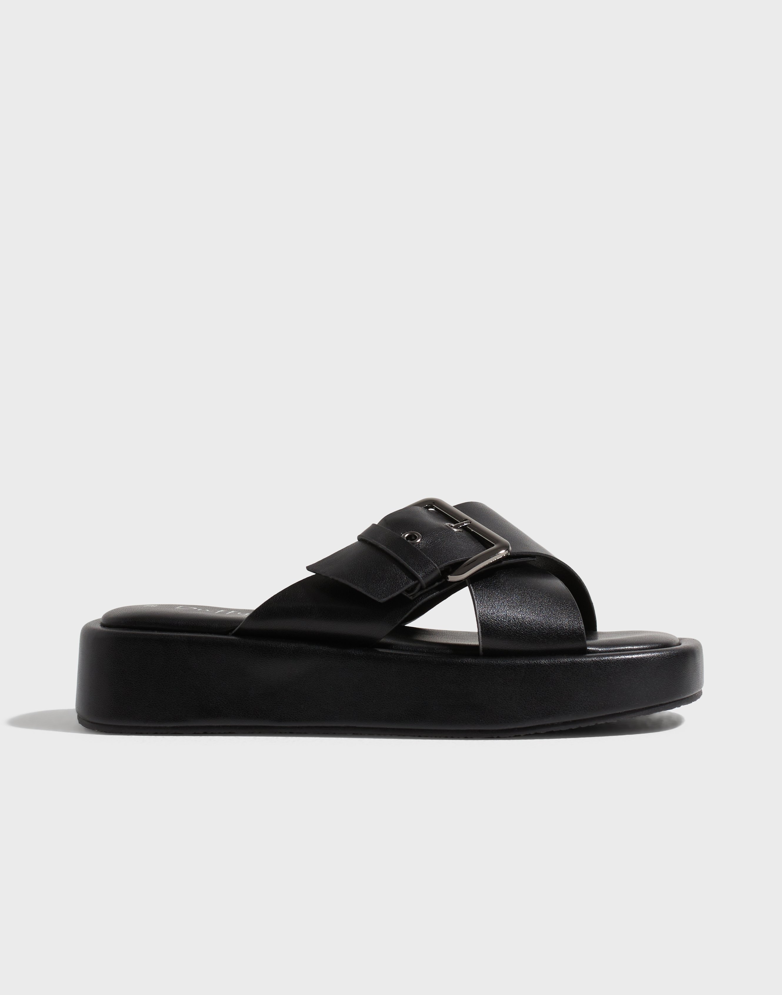 Buy Duffy Platform Buckle Sandal - Black | Nelly.com
