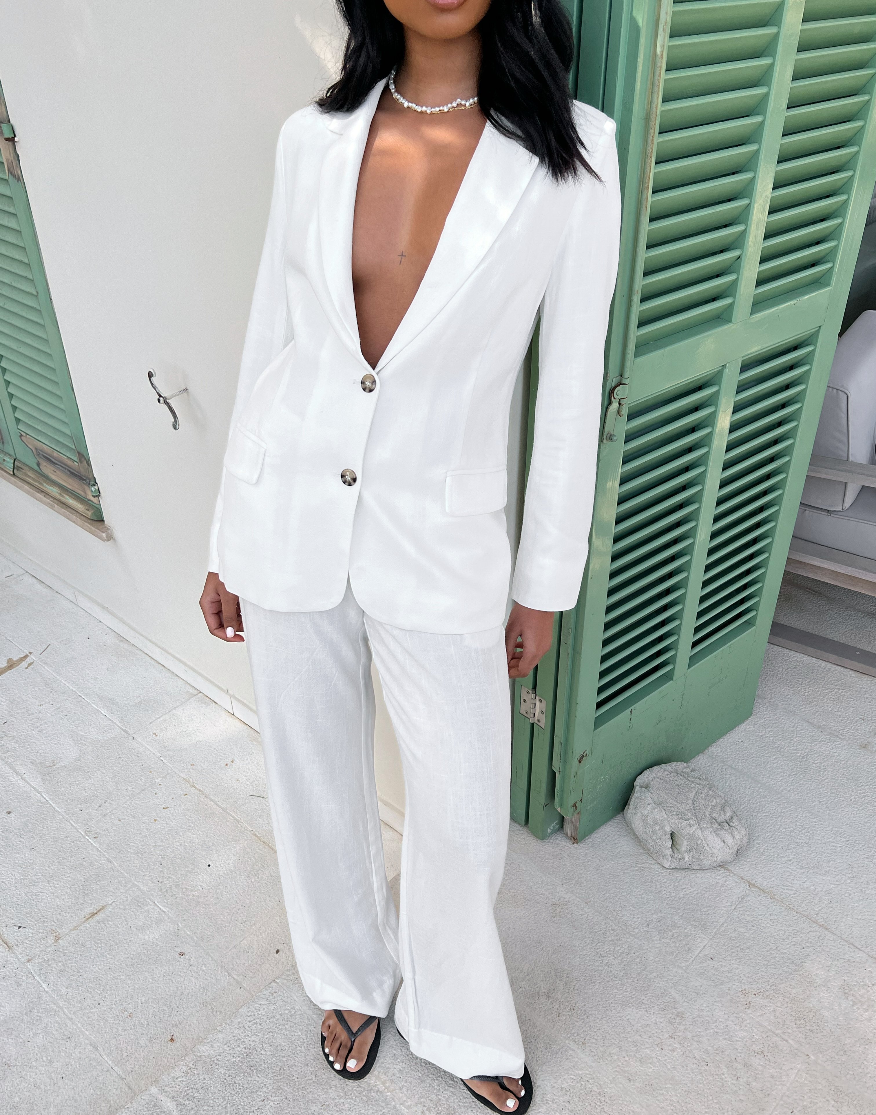 Buy Nelly Loose Linen Pants - White | Nelly.com