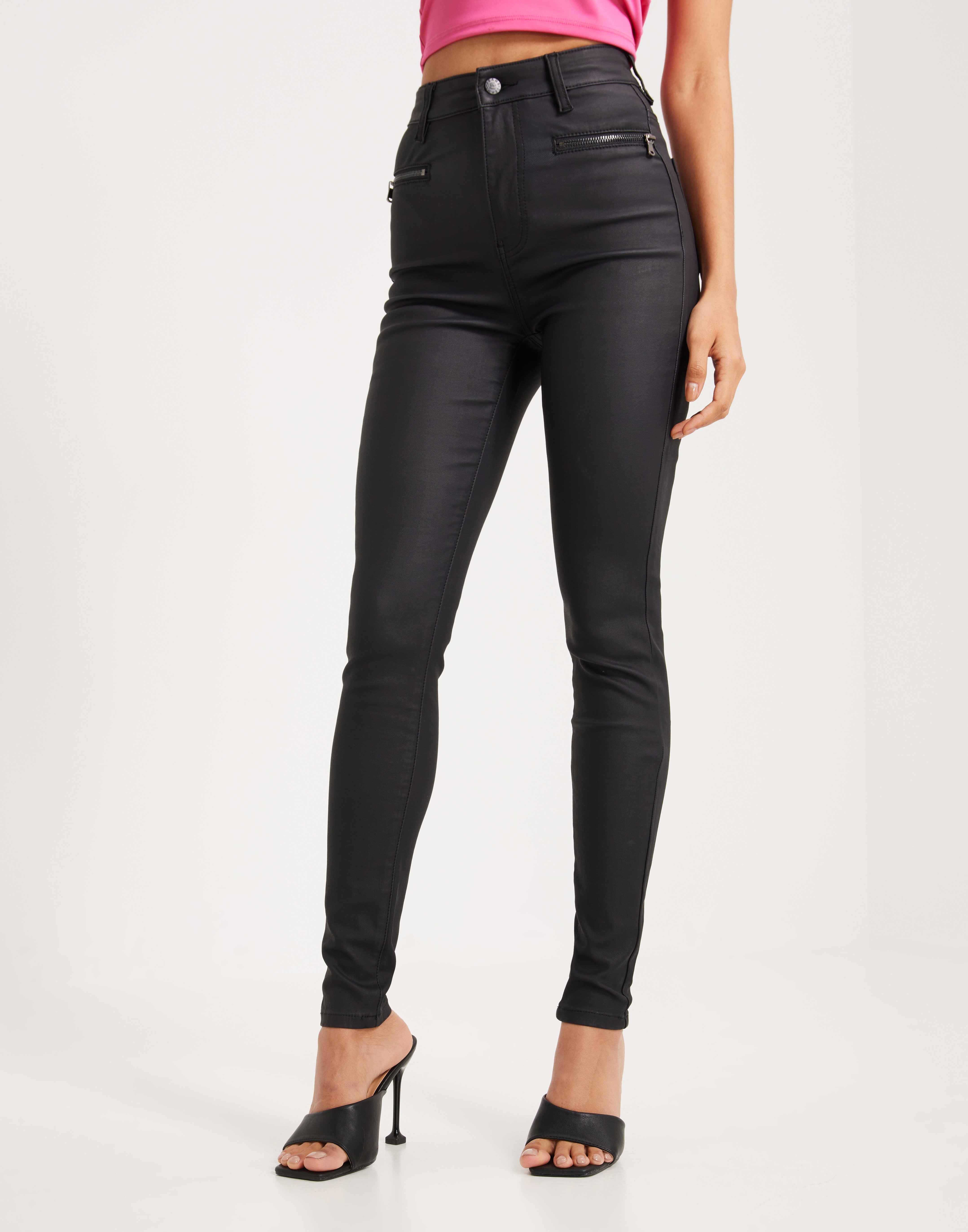 Buy Nelly Coated Zip Pants - Black | Nelly.com