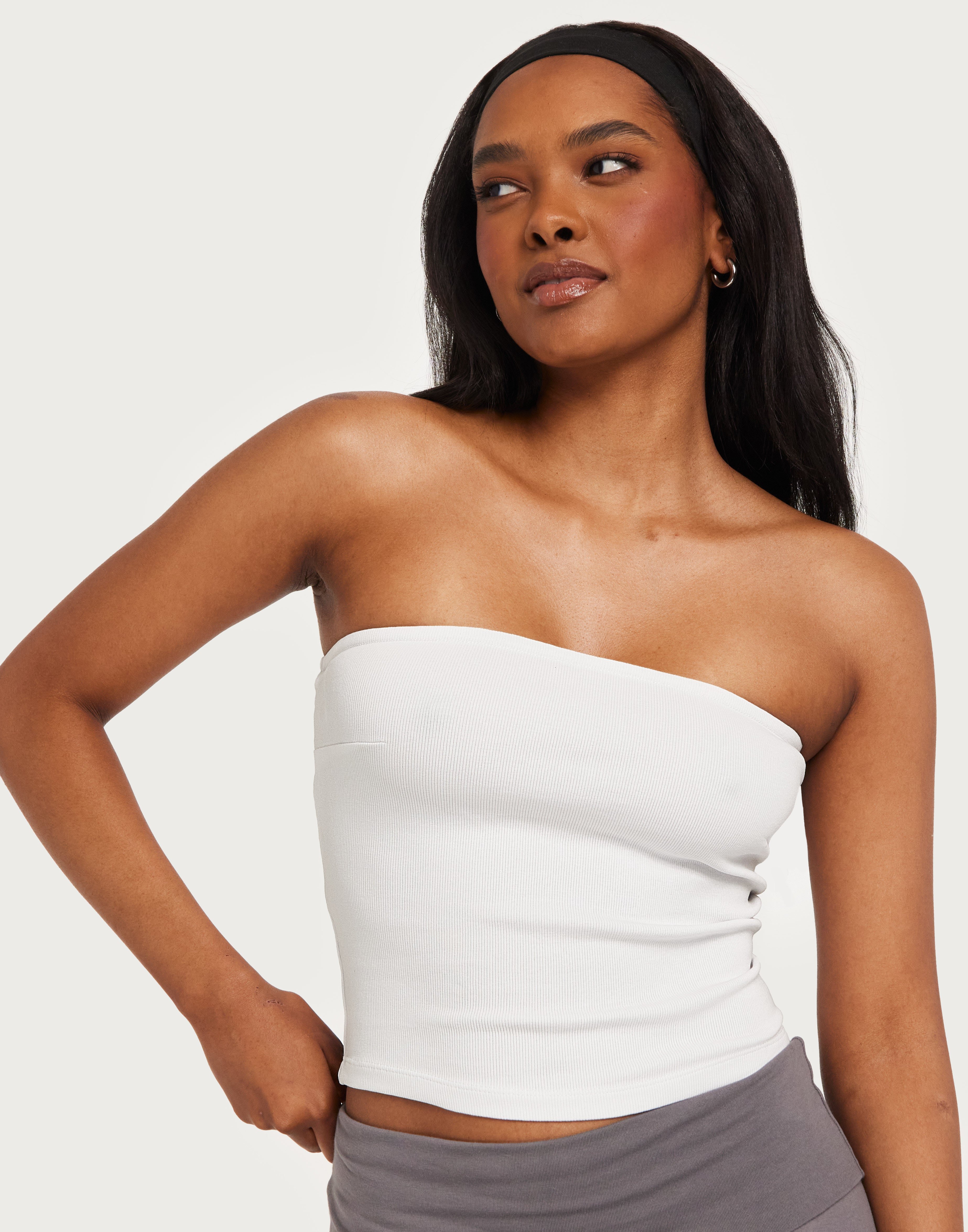 Köp Gina Tricot Stretch Tube Top - White | Nelly.com