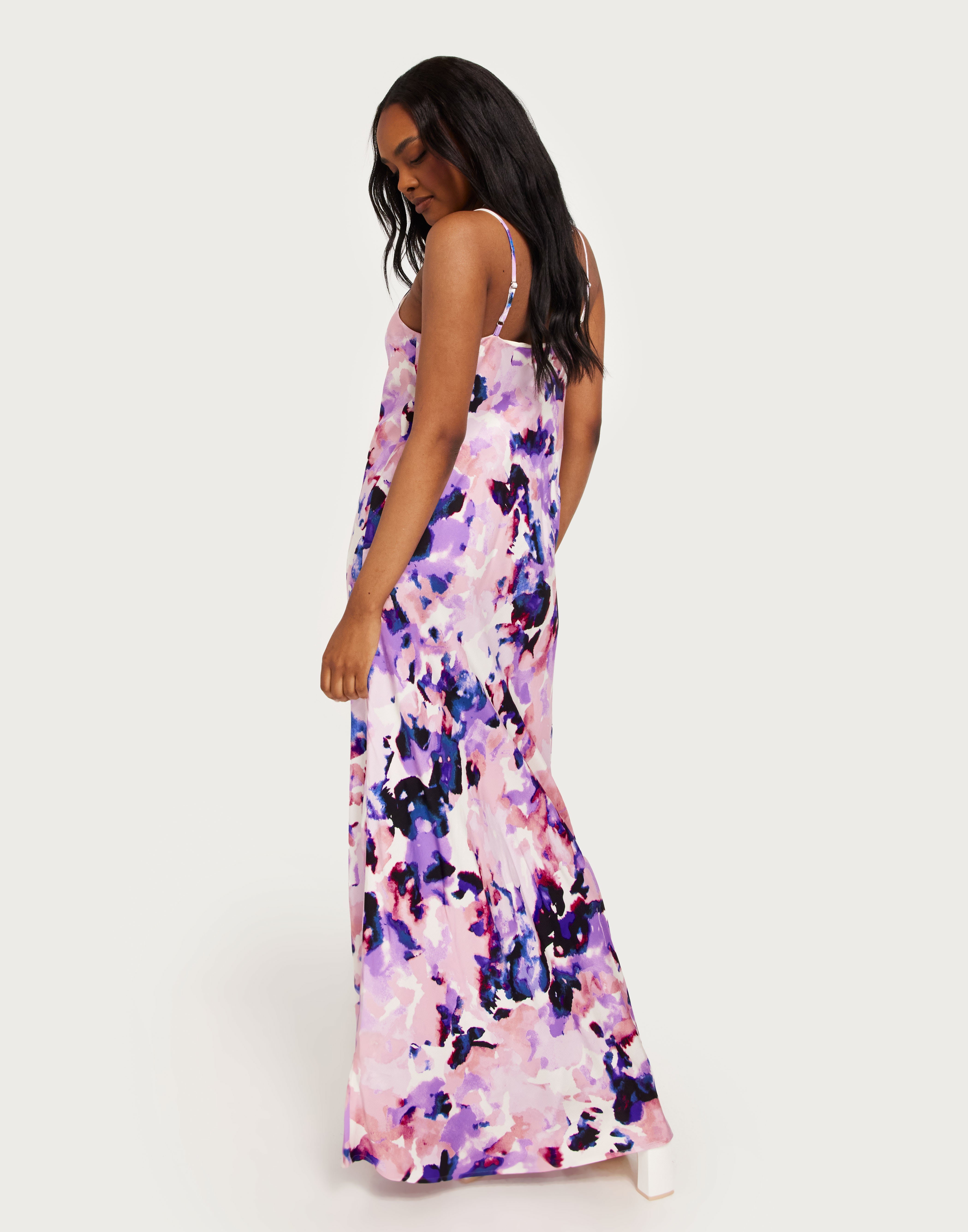 Kjøp Selected Femme SLFTHEA ANKLE AOP SATIN STRAP DRESS - Moonlite ...