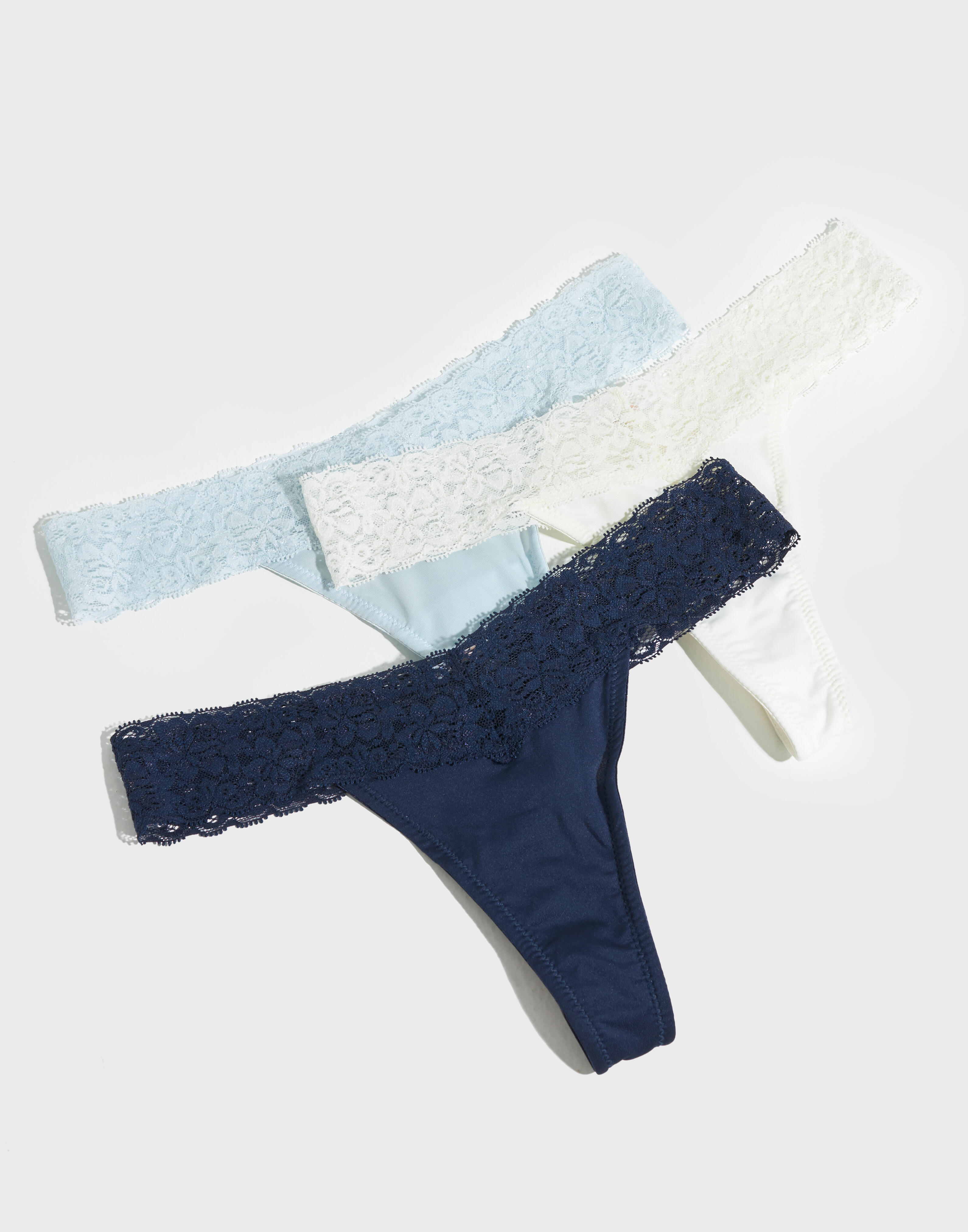 Köp Nelly Lovely Feels Thong 3-pack - Blue/White | Nelly.com