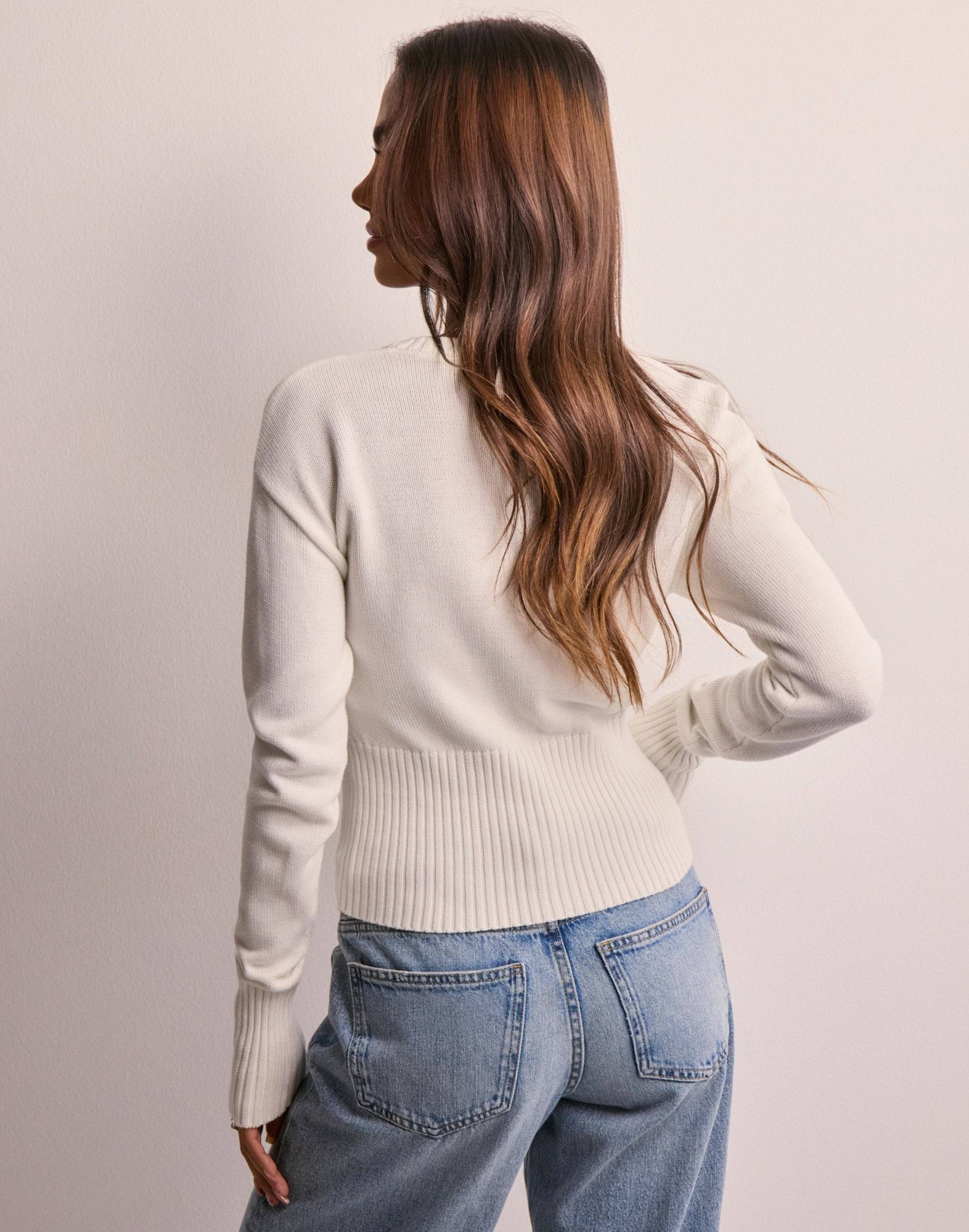 Köp Nelly Tight Rib Knit Cardigan - White | Nelly.com