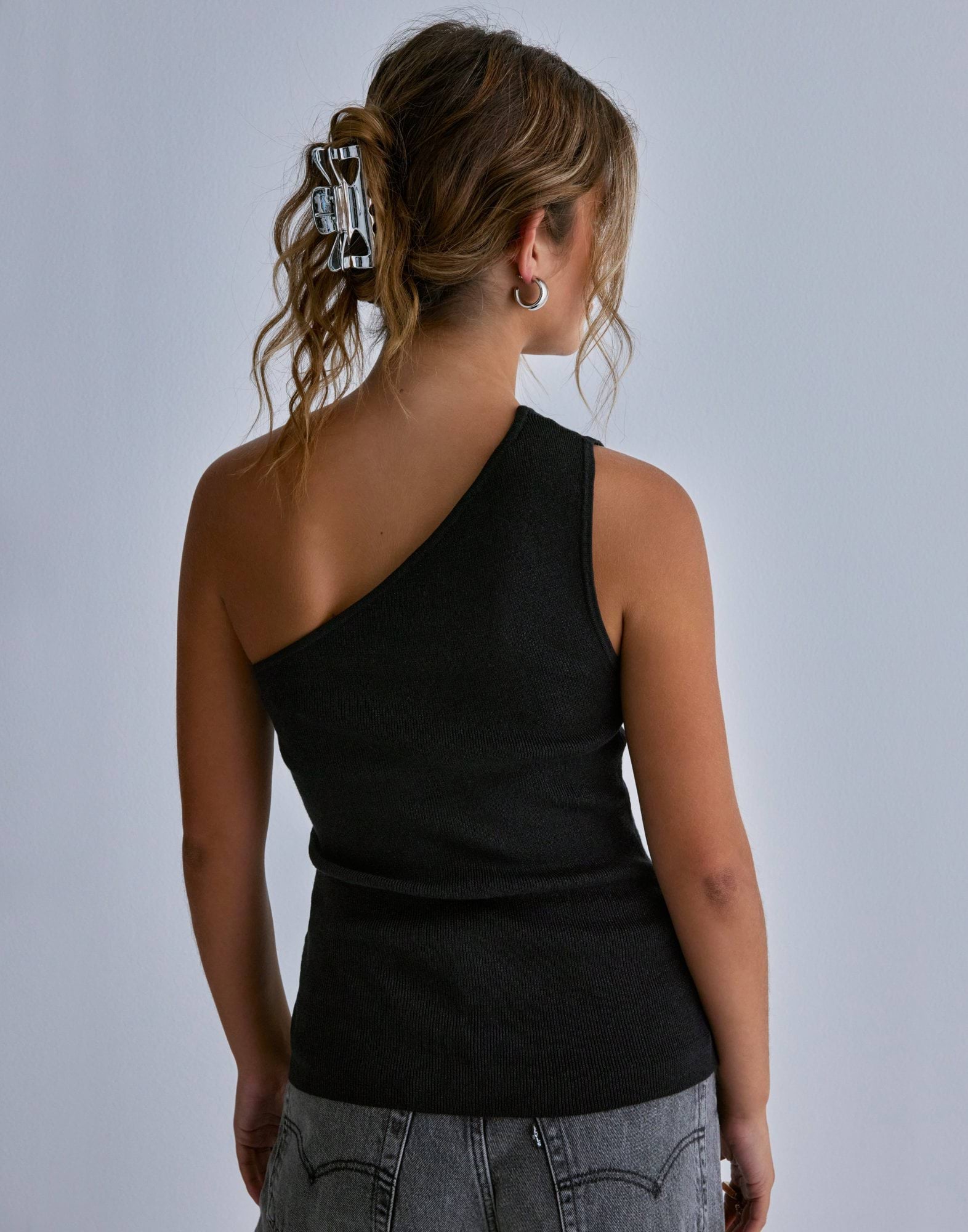 Buy Selected Femme SLFLURA LUREX ONE SHOULDER KNIT TOP - Black Lurex ...