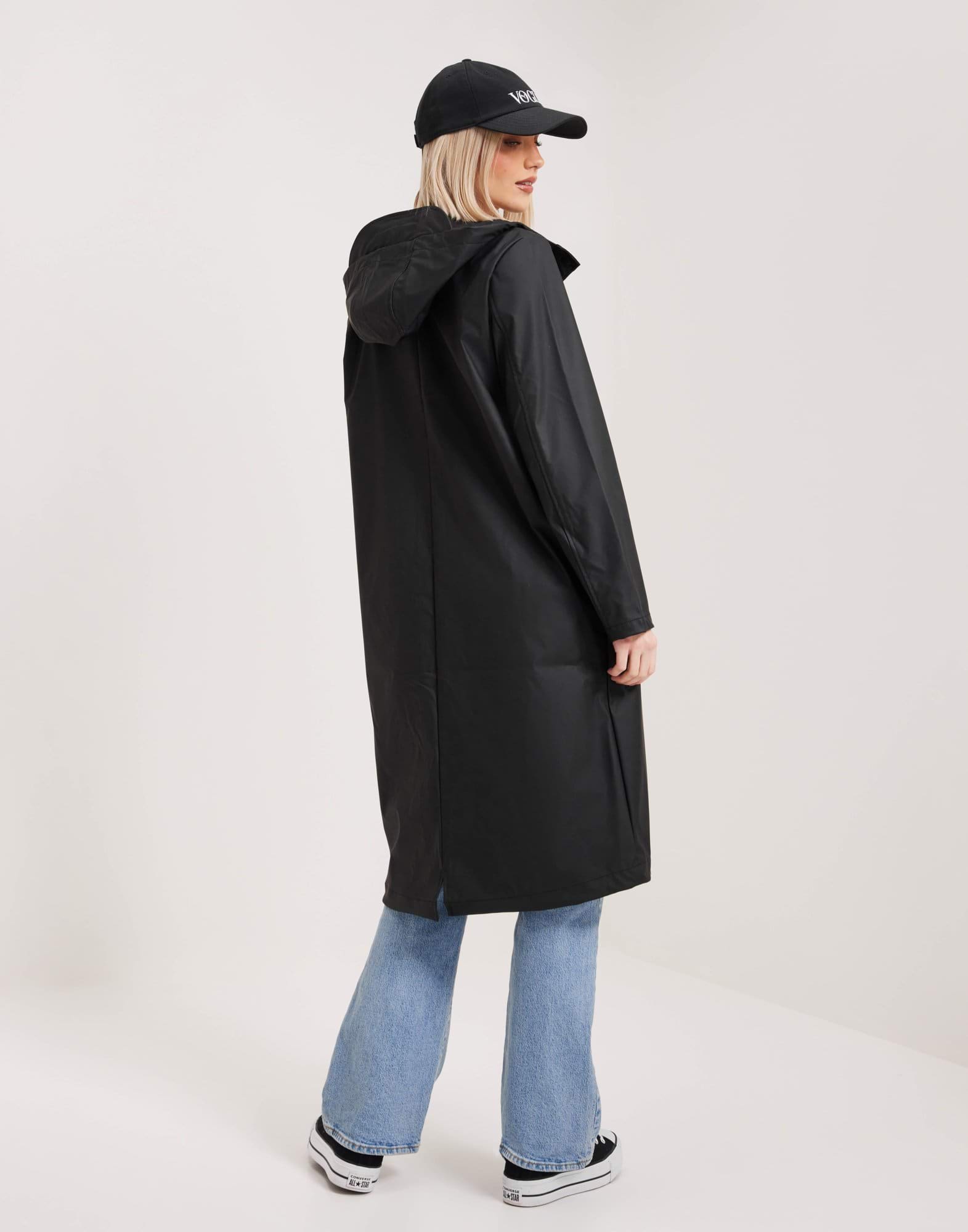 Buy Only ONLRENE HOOD LONG RAINCOAT CC OTW - Black | Nelly.com