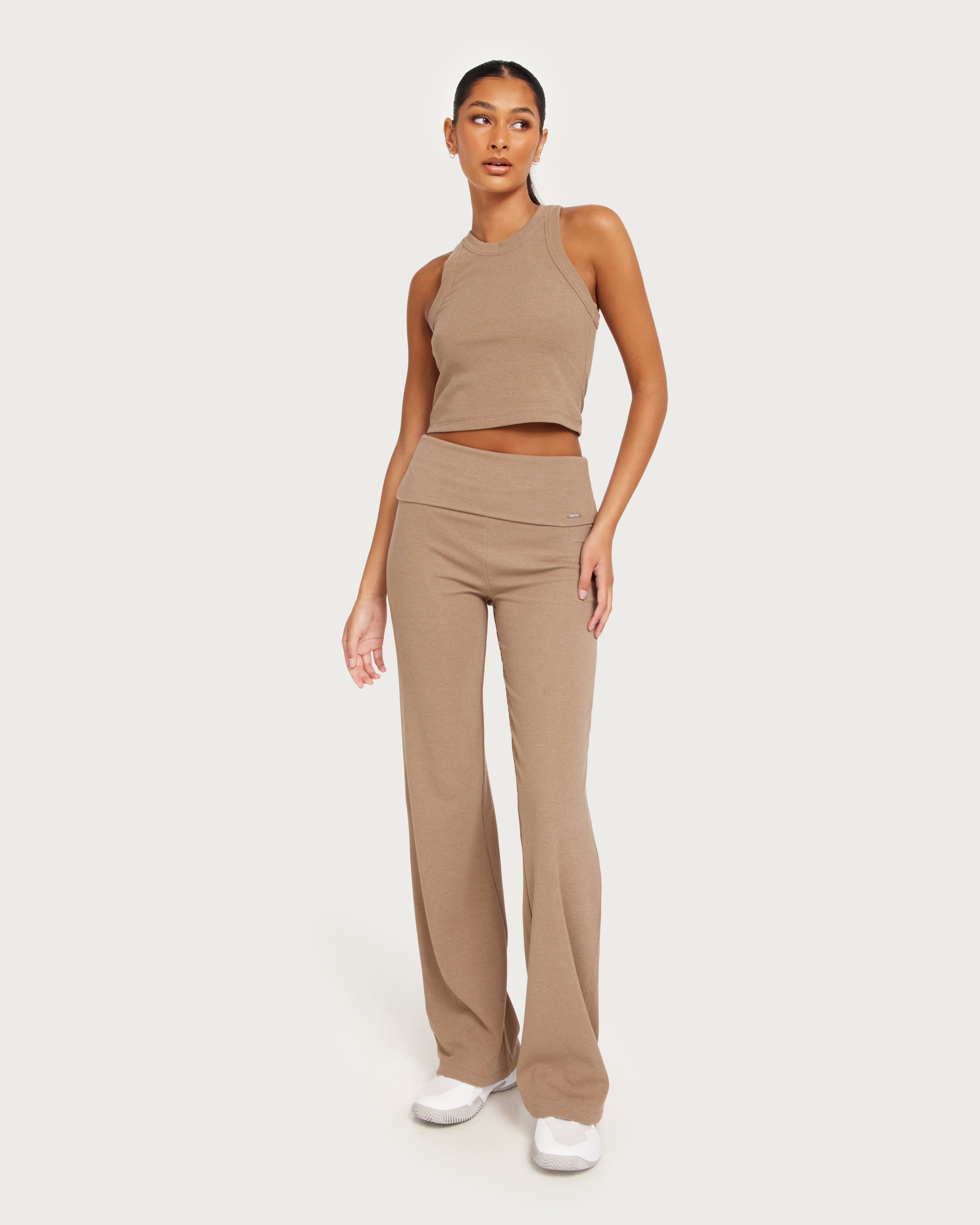 Köp Aim'n Ease Ribbed Tank Top - Toffee Melange | Nelly.com