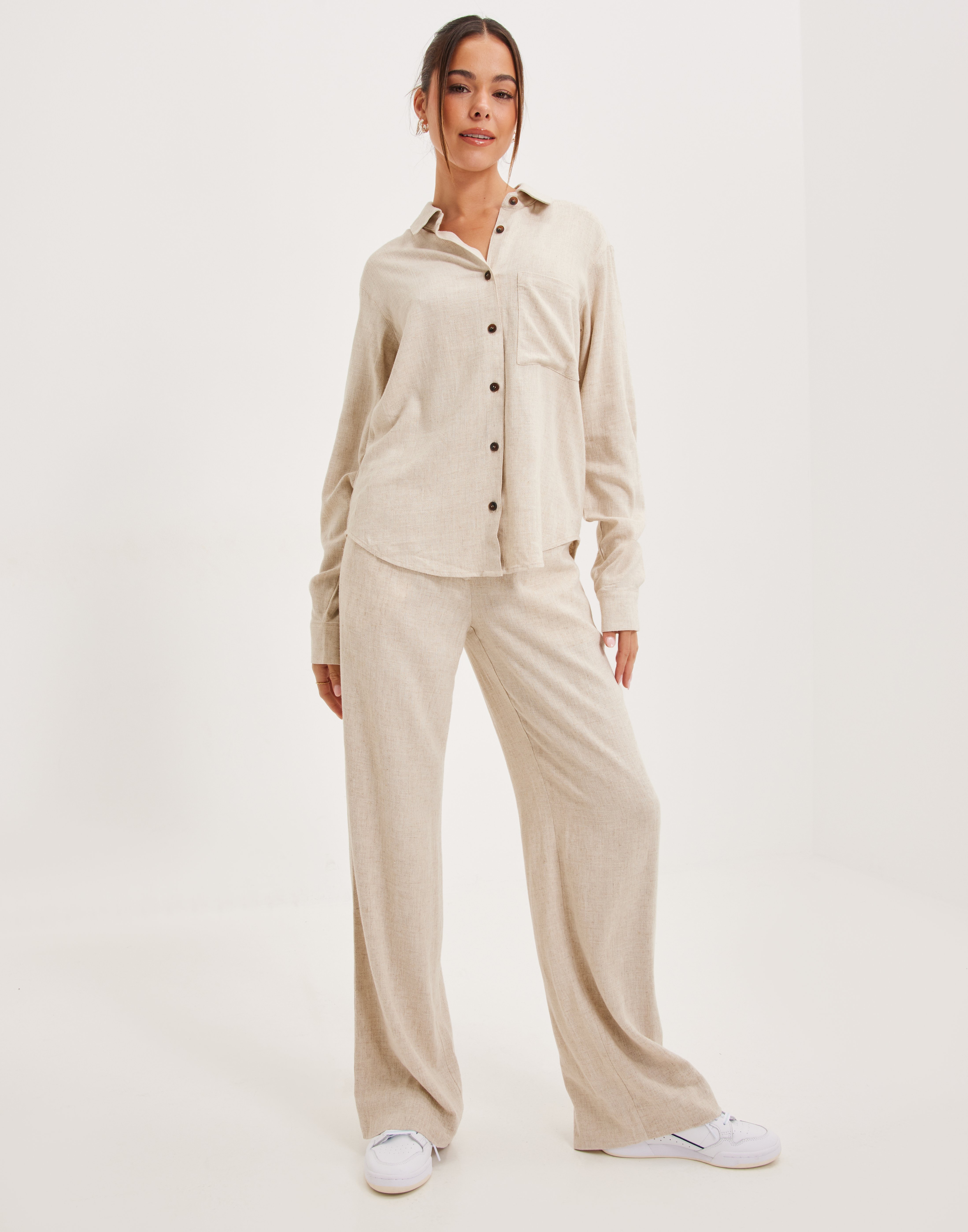 Buy Nelly Simply Linen Shirt - Beige | Nelly.com