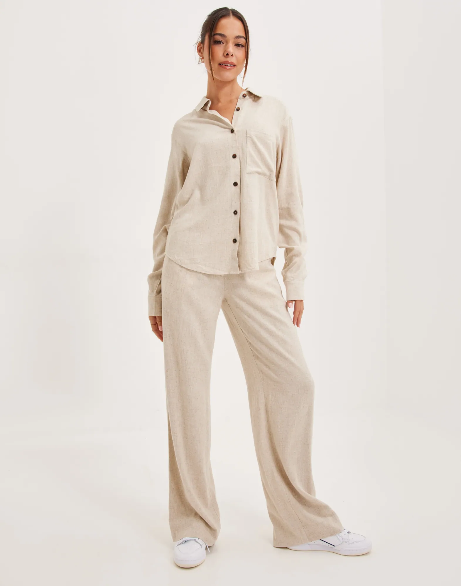 Köp Nelly Simply Linen Shirt - Beige | Nelly.com