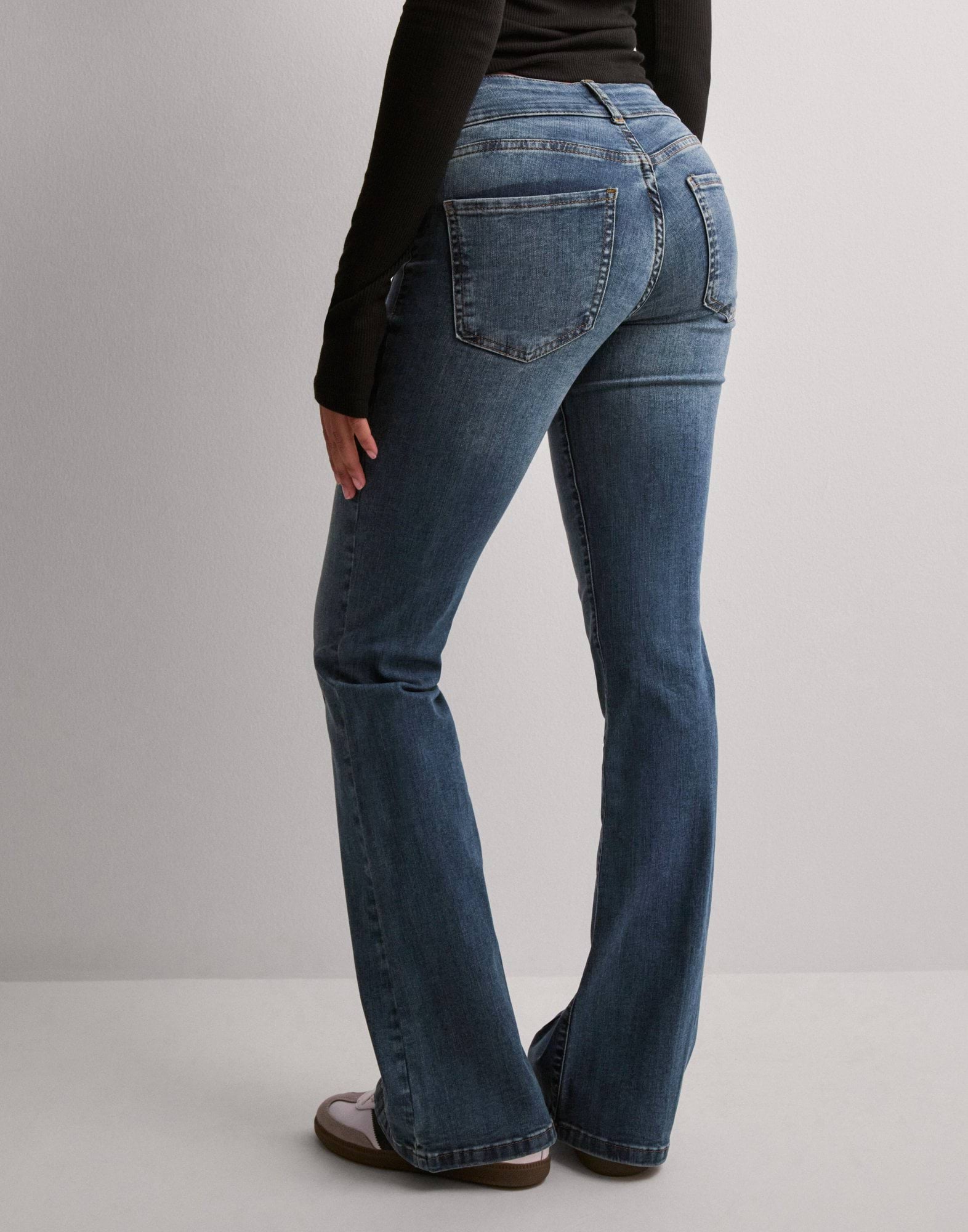 Buy Nelly Low Waist Bootcut Pocket Jeans - Dark Blue | Nelly.com