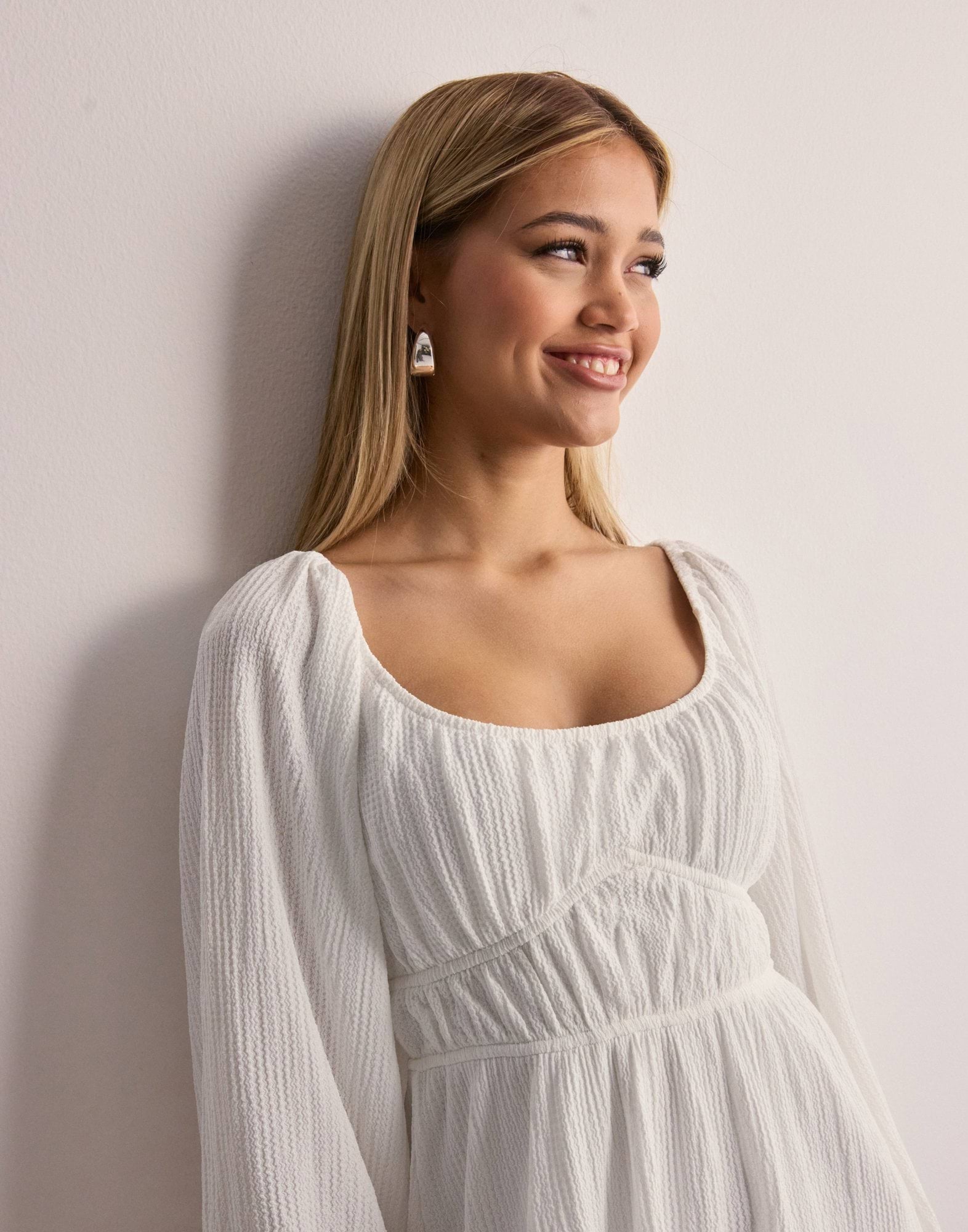 Köp Nelly Fine Detail Dress - White | Nelly.com