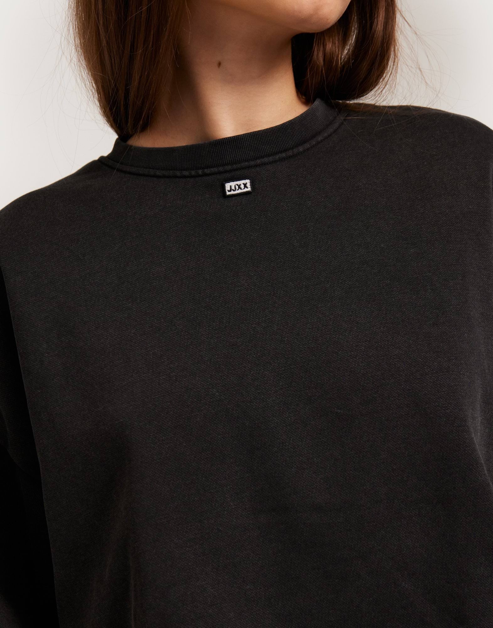 Buy JJXX JXELOISE VOL LS WASH CREW SWT - Black Jjxx Logo | Nelly.com