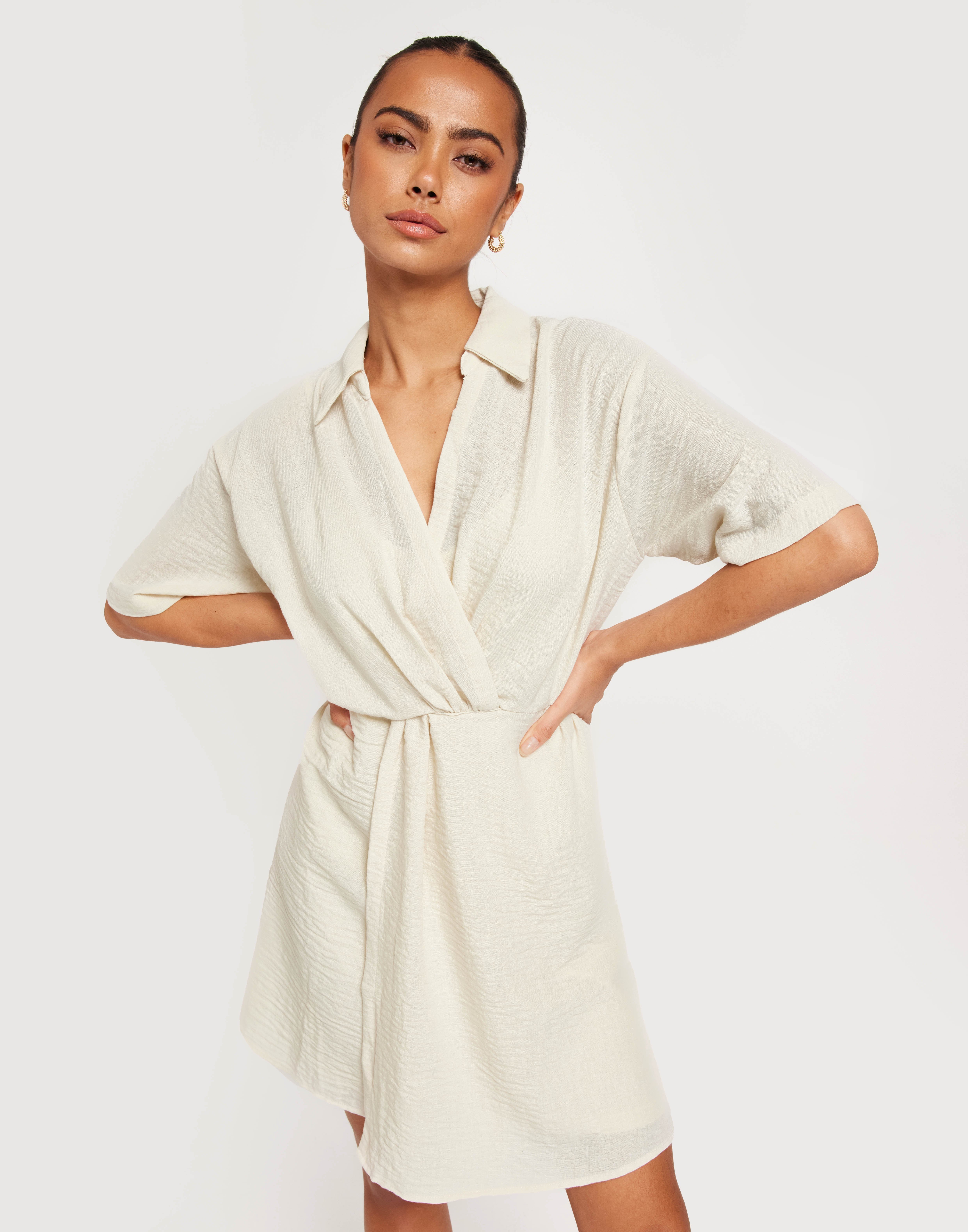 Buy Vero Moda VMCHRIS SS SHORT WRAP DRESS WVN - Birch | Nelly.com