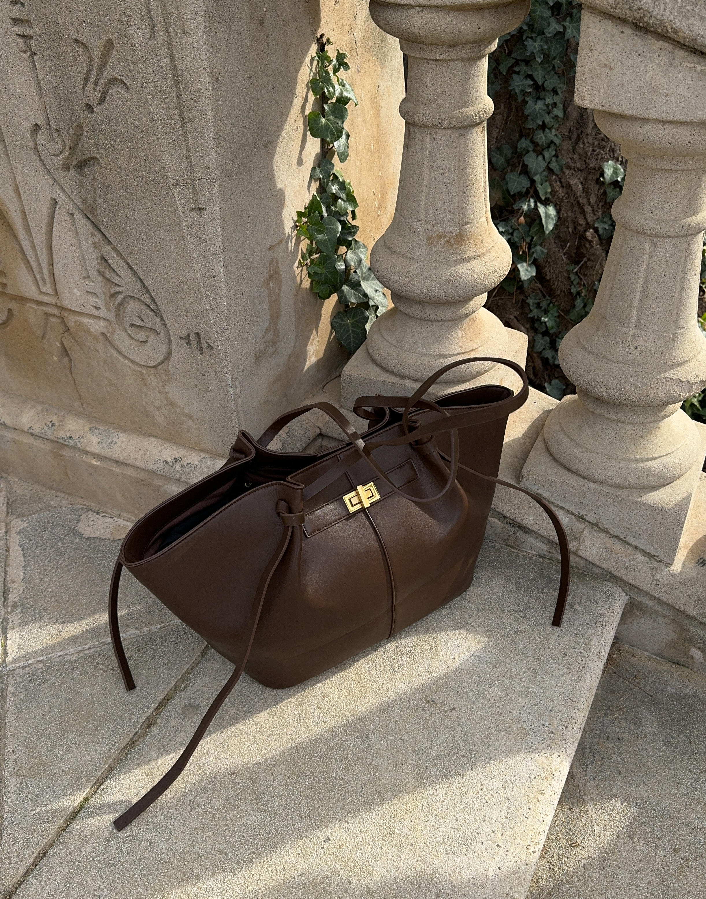 Buy Gina Tricot Long strap pu bag - Dark Brown | Nelly.com