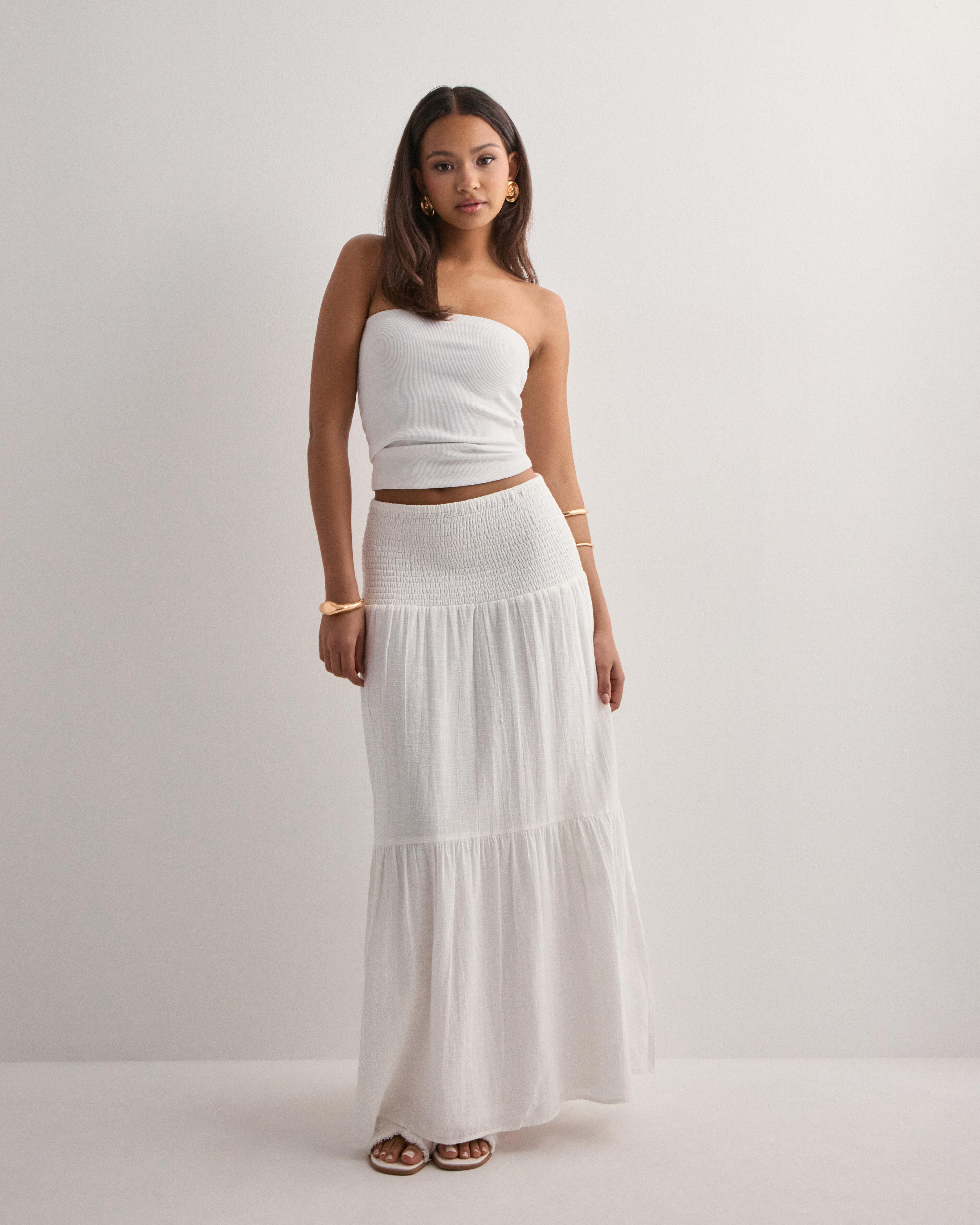 Kjøp Vero Moda VMPERNILLA MAXI SKIRT VMA - Snow White | Nelly.com