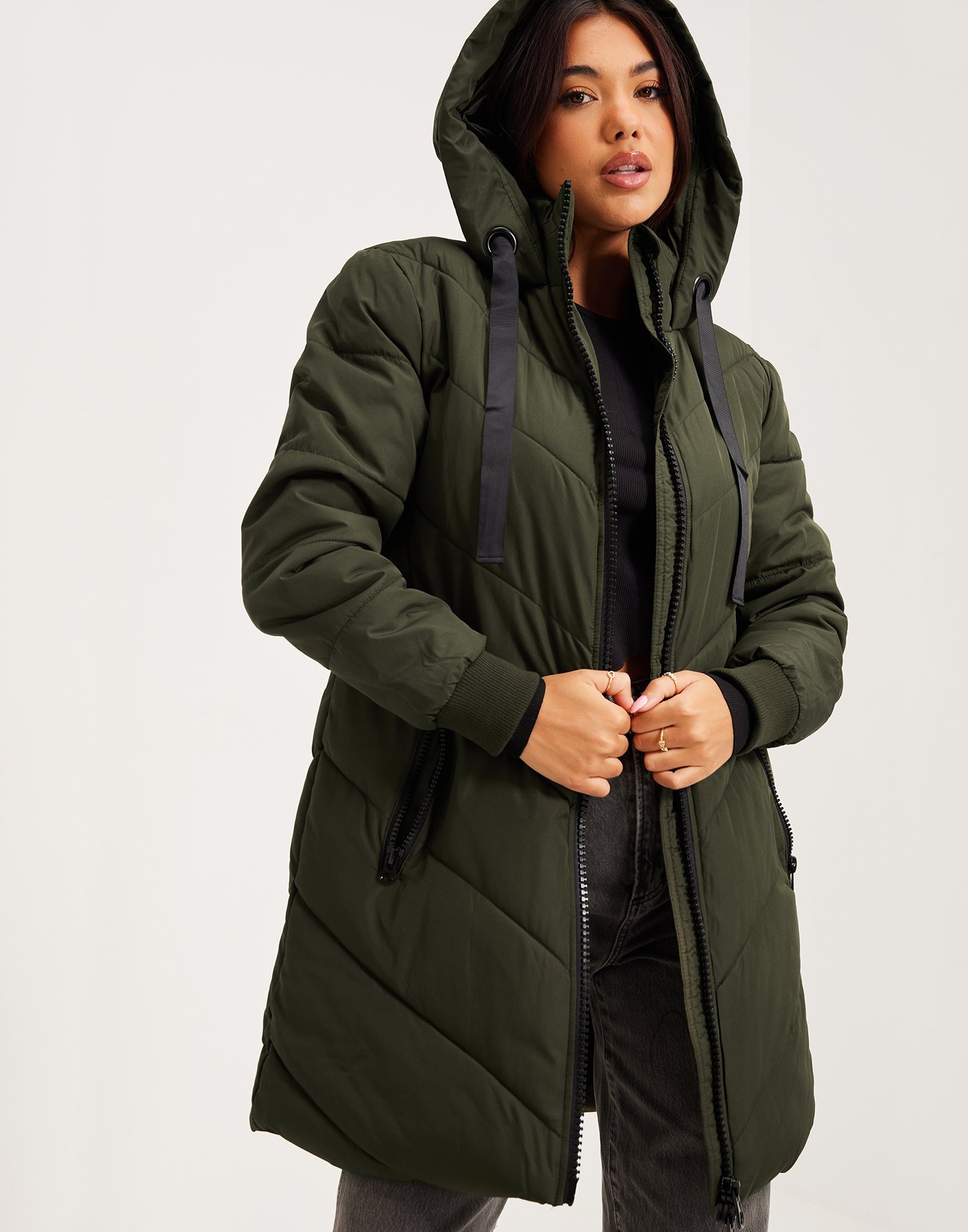 Köp JDY JDYSKYLAR PADDED HOOD JACKET OTW NO - Forest Night Black ...