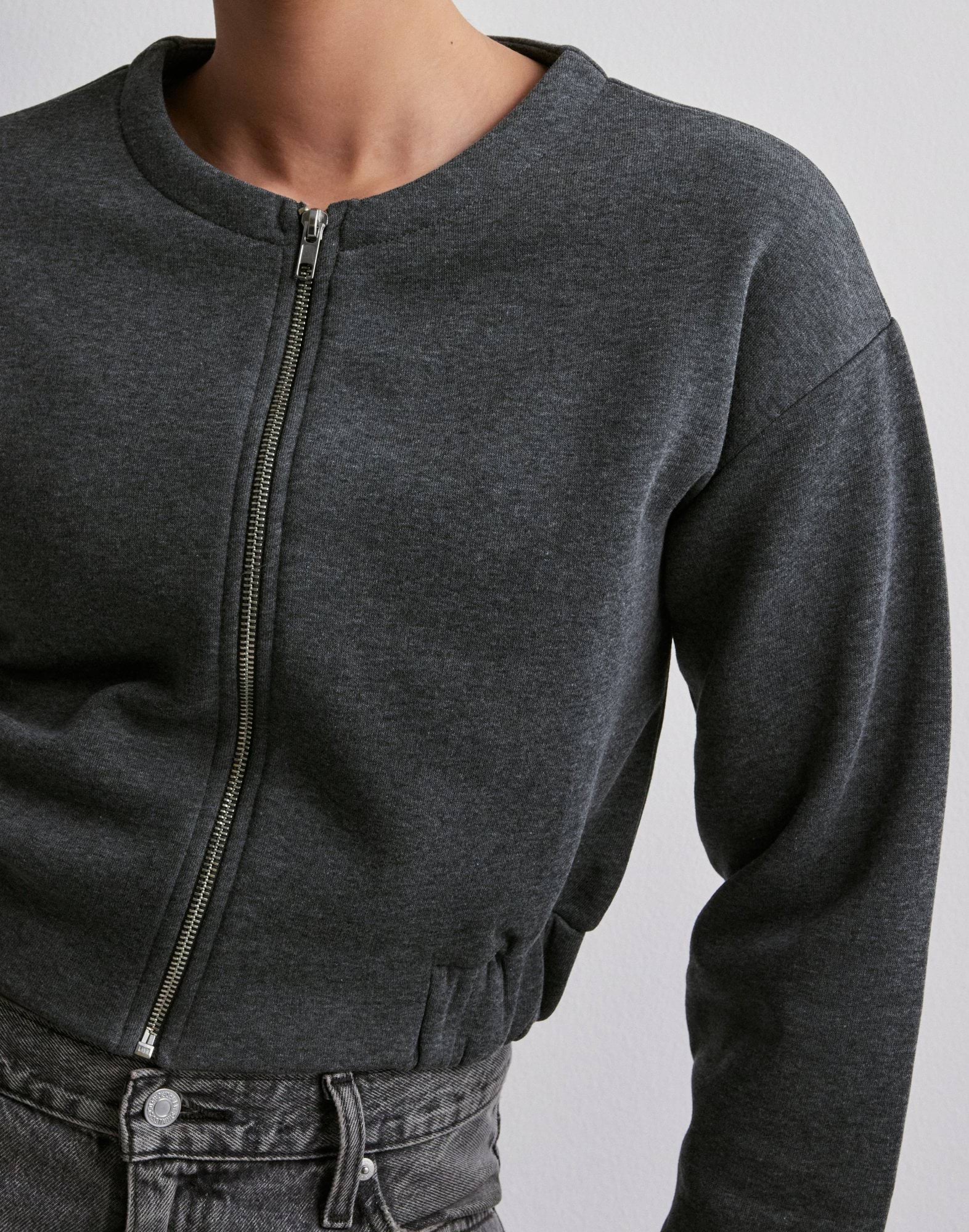 Köp Nelly Chunky Jacket Sweat - Dark Grey | Nelly.com