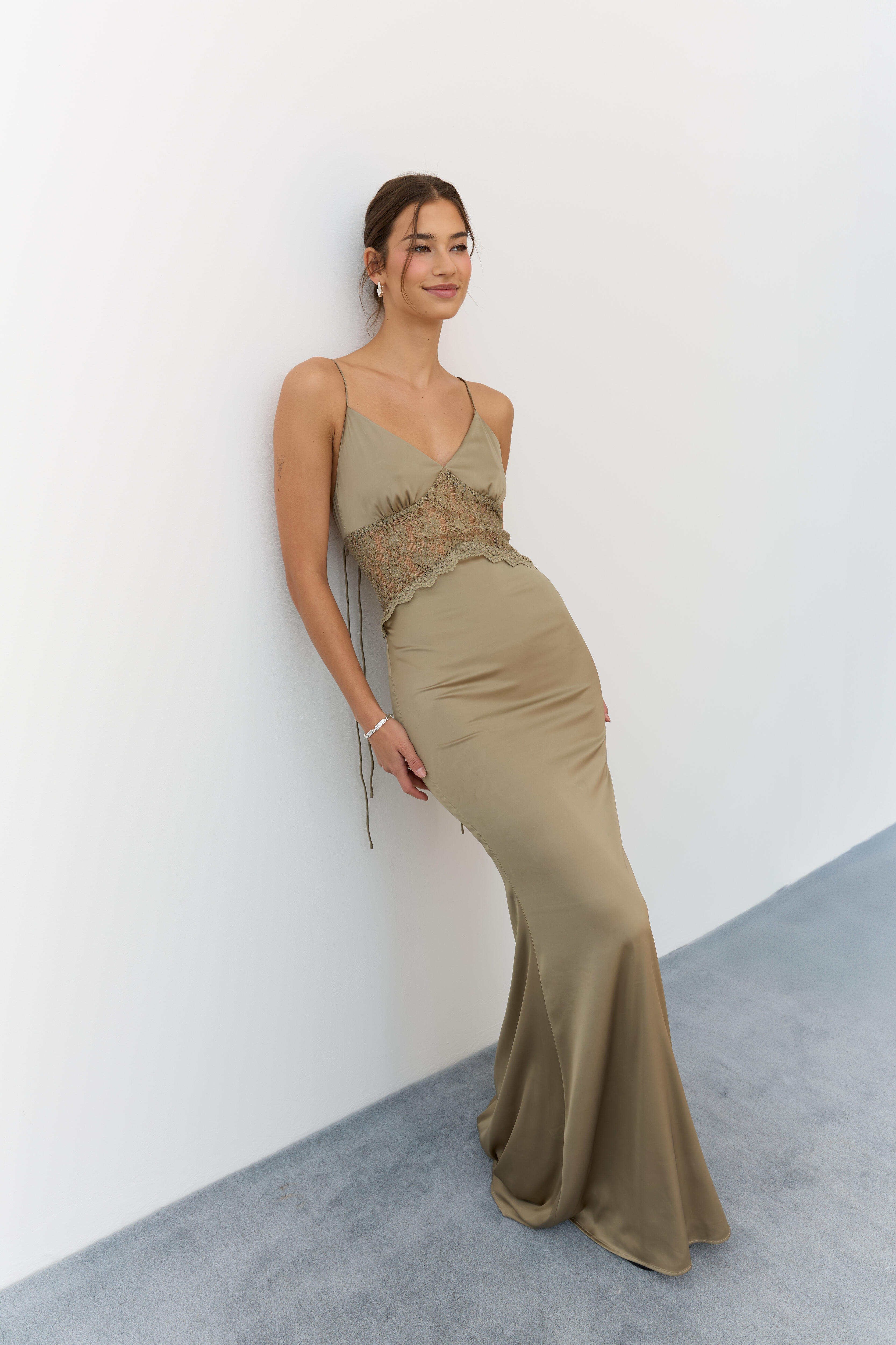 Buy Nelly Lace Insert Dress - Green | Nelly.com