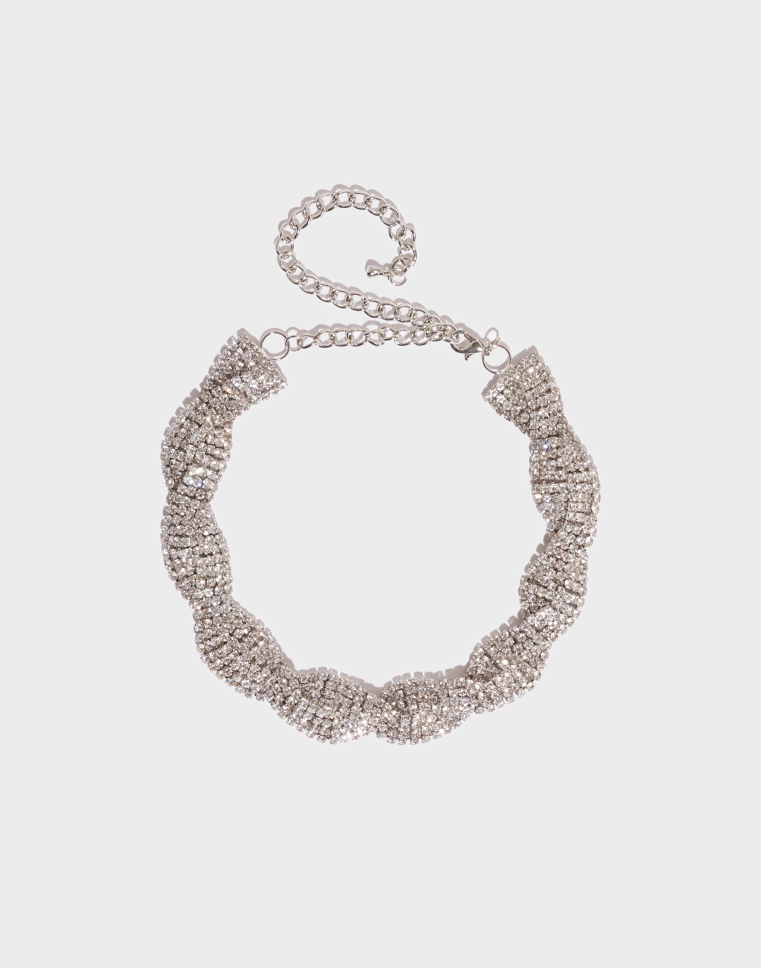 Kjøp Only ONLMIKELA RHINESTONE NECKLACE ACC - Silver | Nelly.com