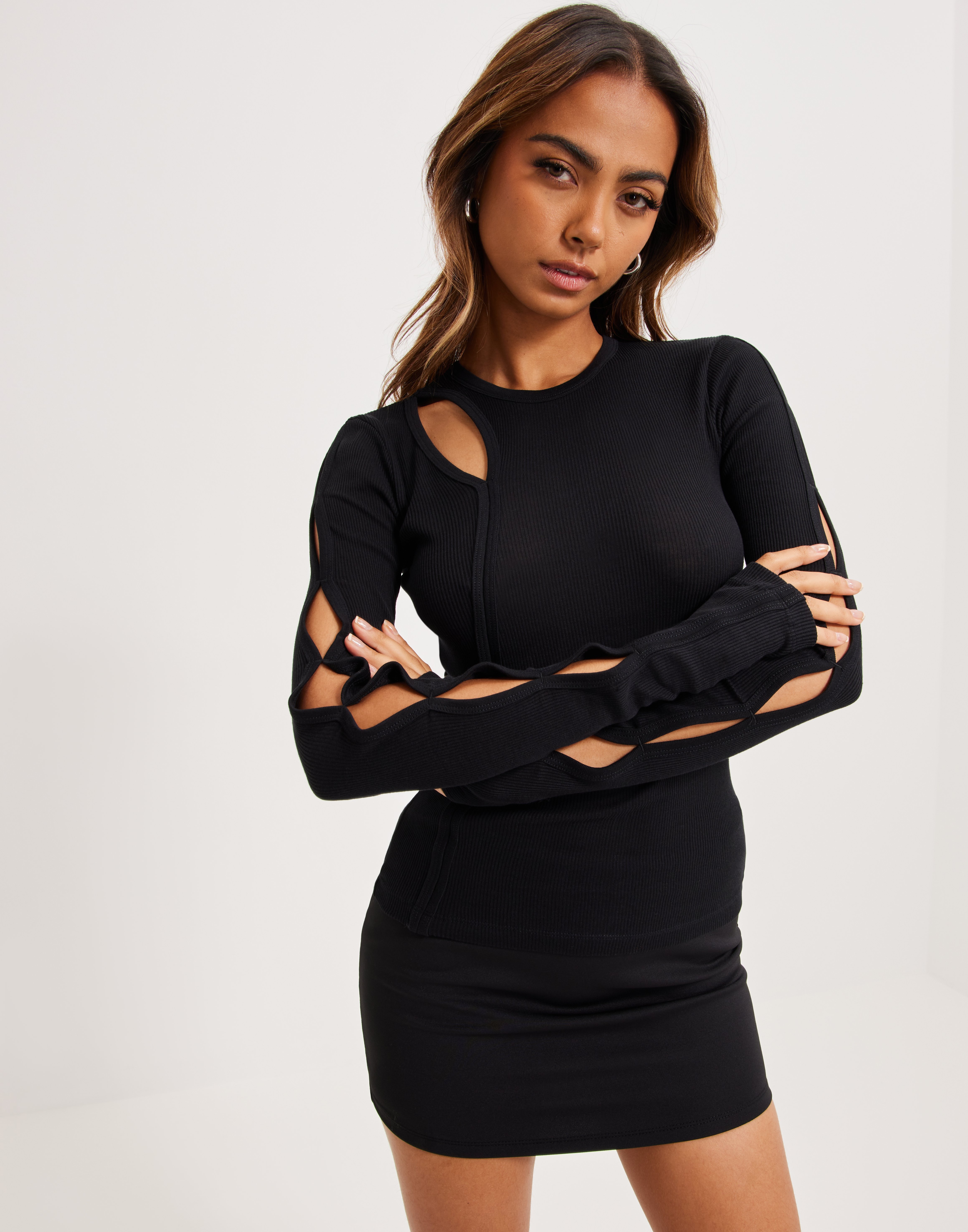 Buy Helmut Lang SLASH LS TOP.BASE DO - Black | Nelly.com