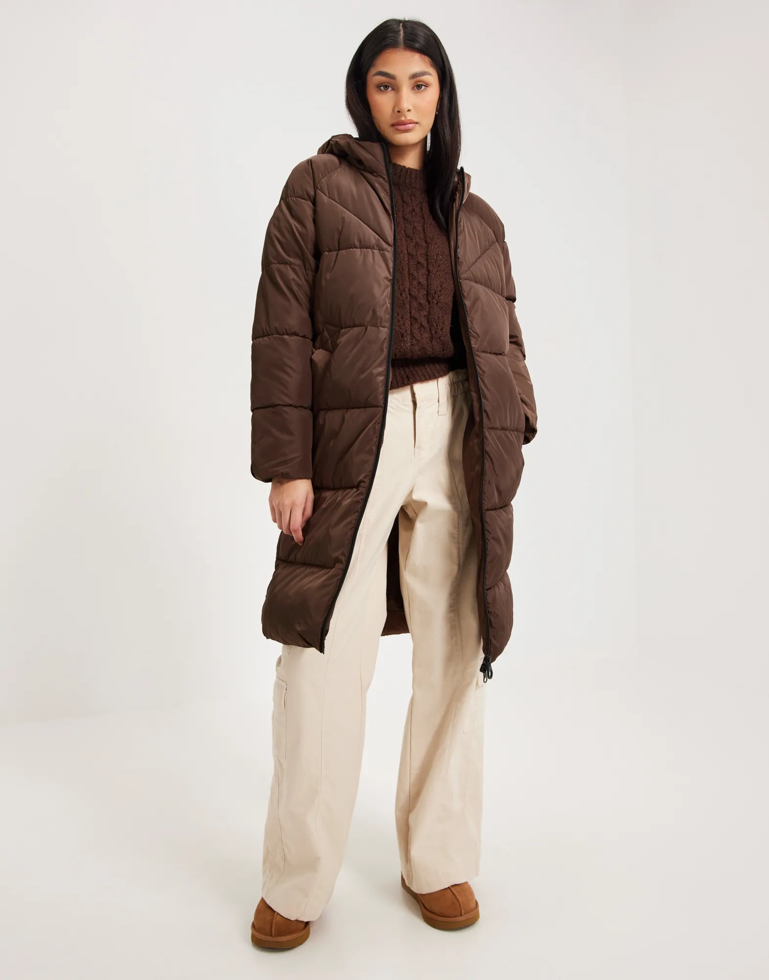 Buy Only ONLAMANDA LONG PUFFER COAT CC OTW - Chestnut | Nelly.com
