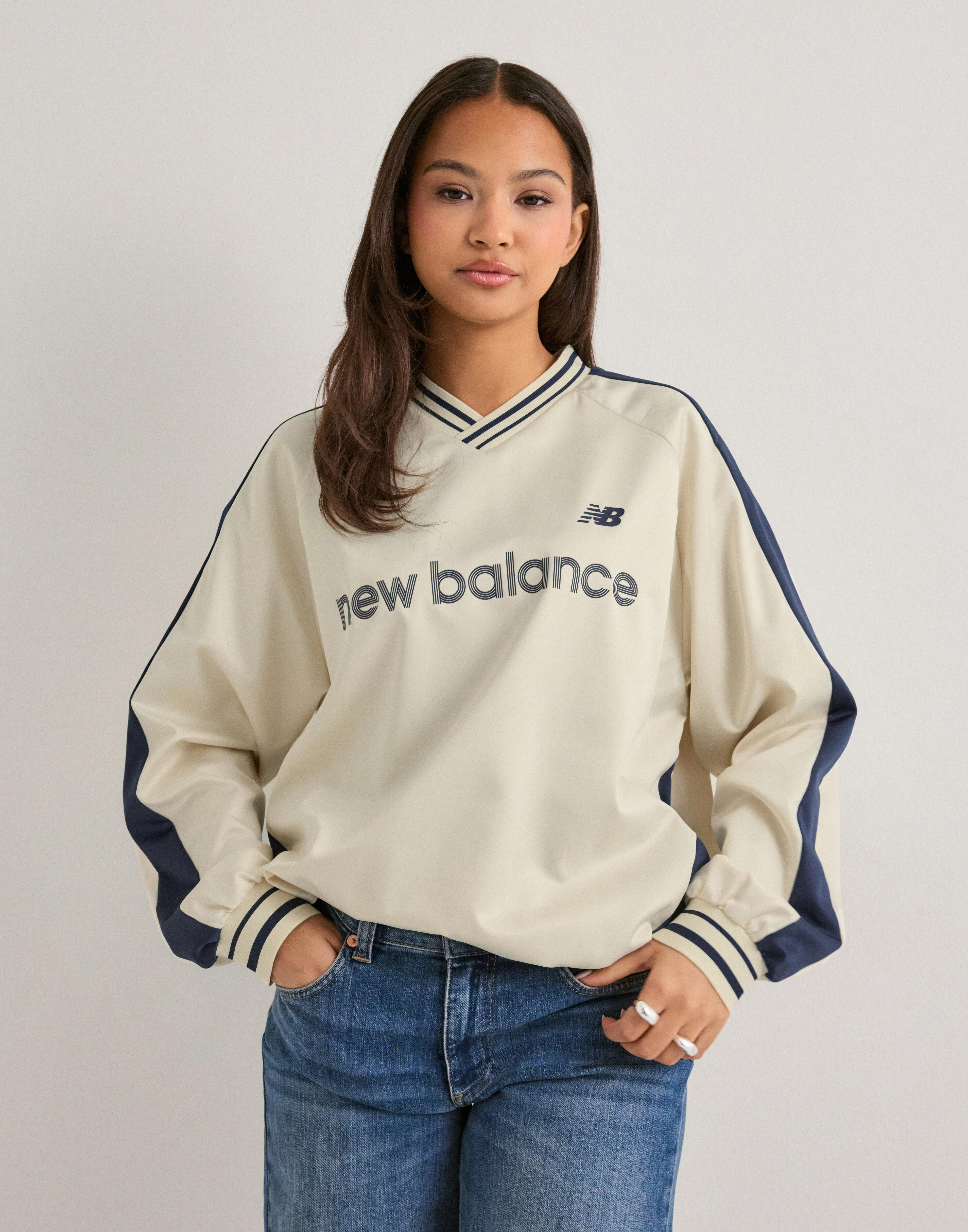 Buy New Balance Satin Woven Pullover - Linen | Nelly.com
