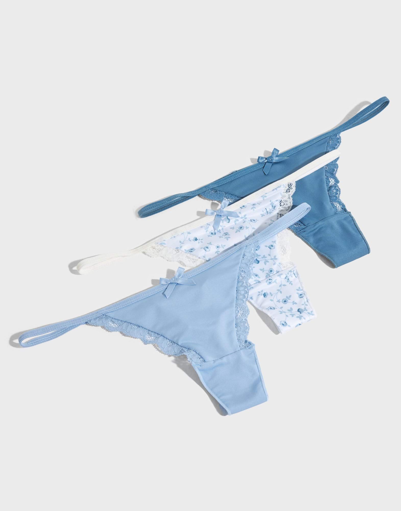Buy Nelly Adore Me Thong 3-Pack - Blue Pattern | Nelly.com