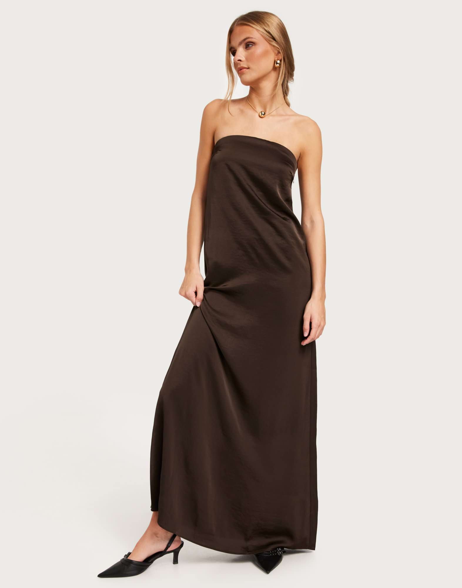 Buy Vero Moda VMMATHILDE SL WIDE ANKLE DRESS D2 - Chocolate Brown ...