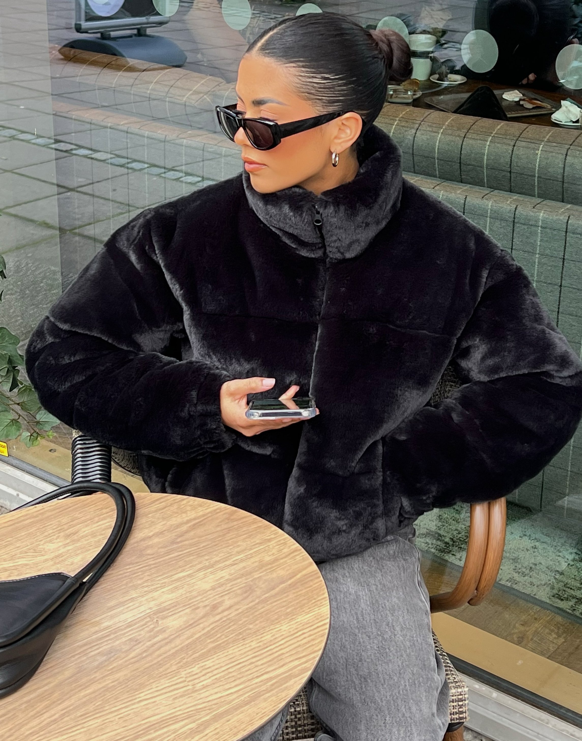 Köp Nelly Padded Fur Jacket - Black | Nelly.com