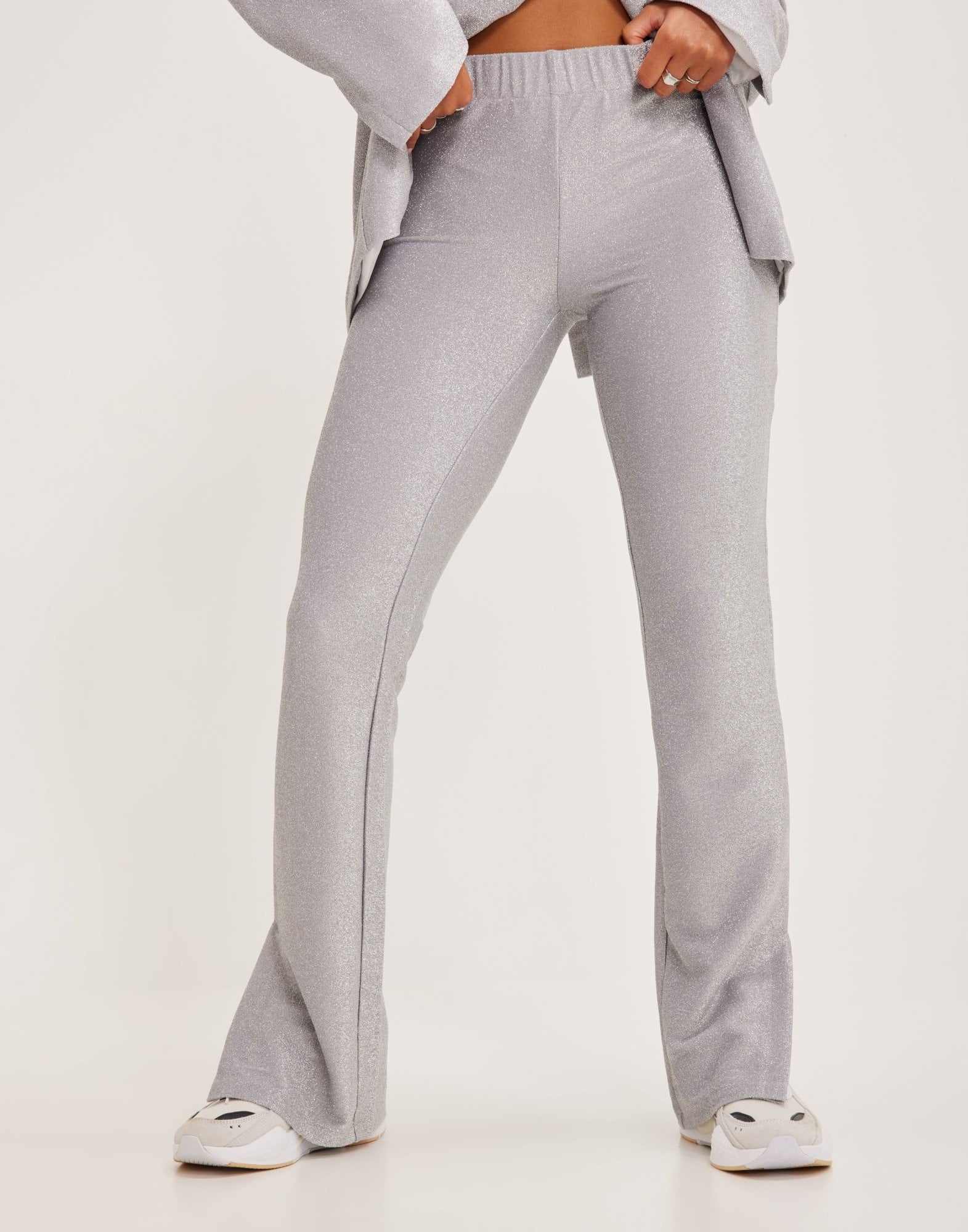 Buy Nelly Glitter Slit Pants - Silver | Nelly.com