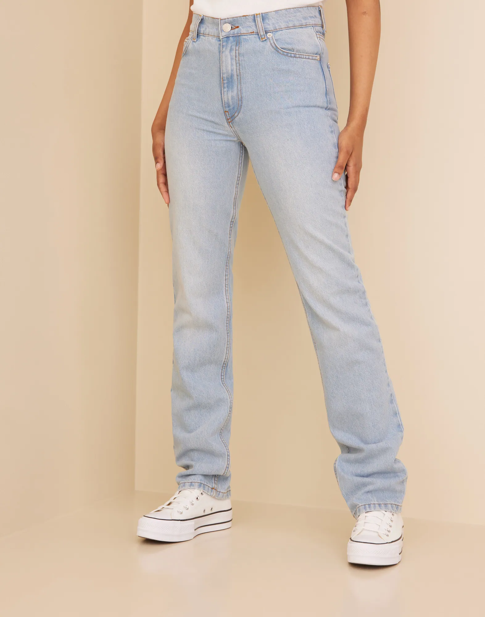 Buy Nelly Cheeky Fit Long Leg Jeans - Light Blue | Nelly.com