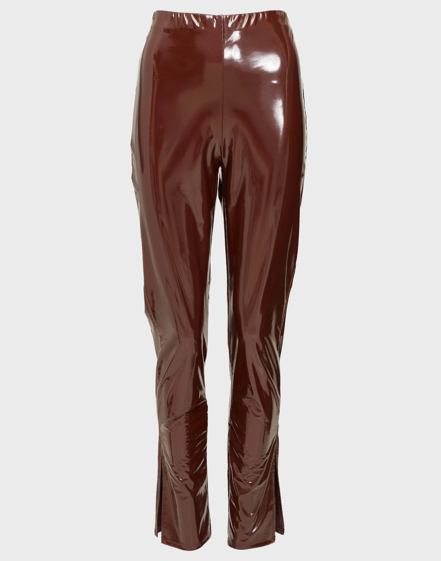 Köp Nelly Slim Vinyl Pant - Brown | Nelly.com
