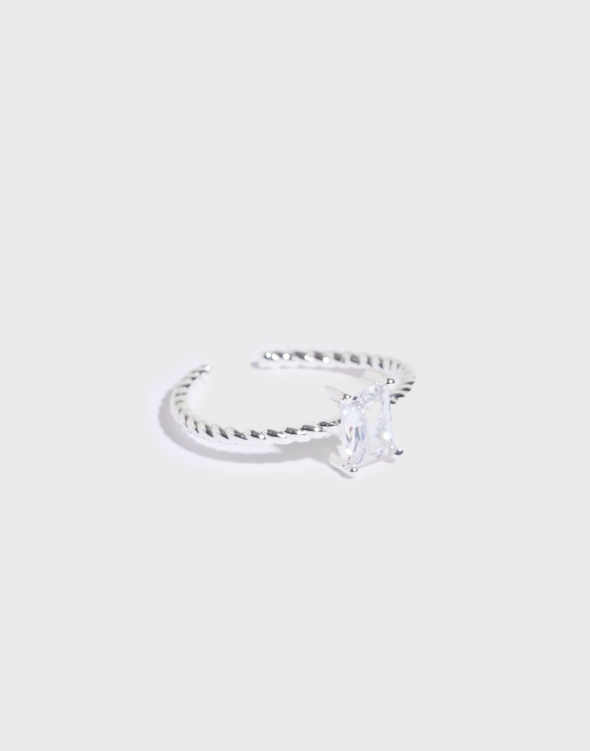 Buy Muli Collection Twisted Baguette Ring - Silver | Nelly.com
