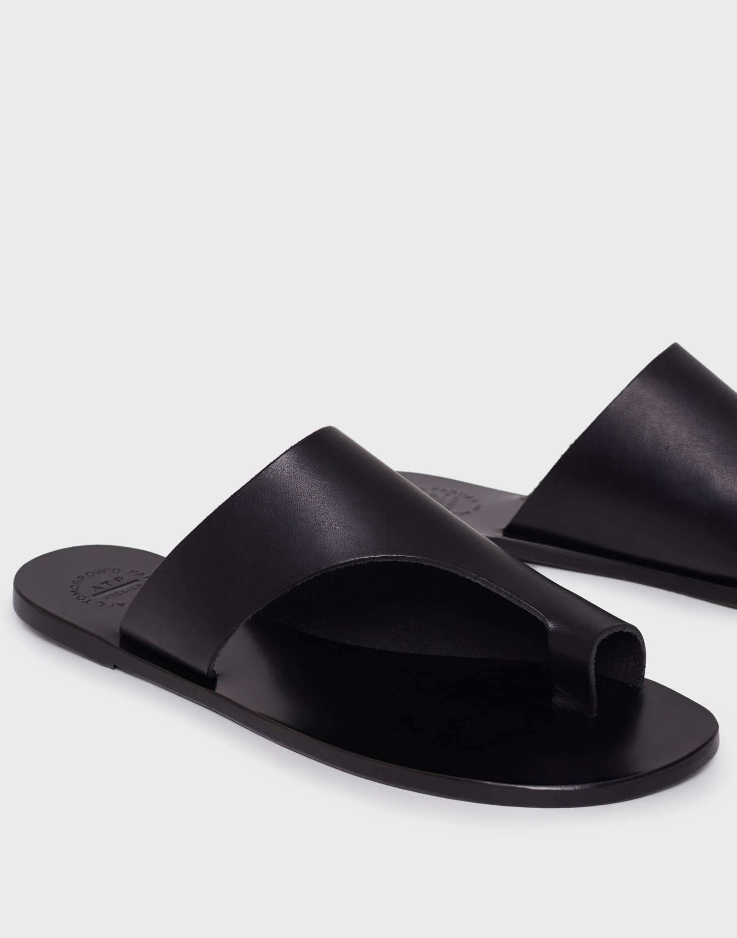 Buy ATP ATELIER Rosa Leather Cutout Sandals - Black | Nelly.com
