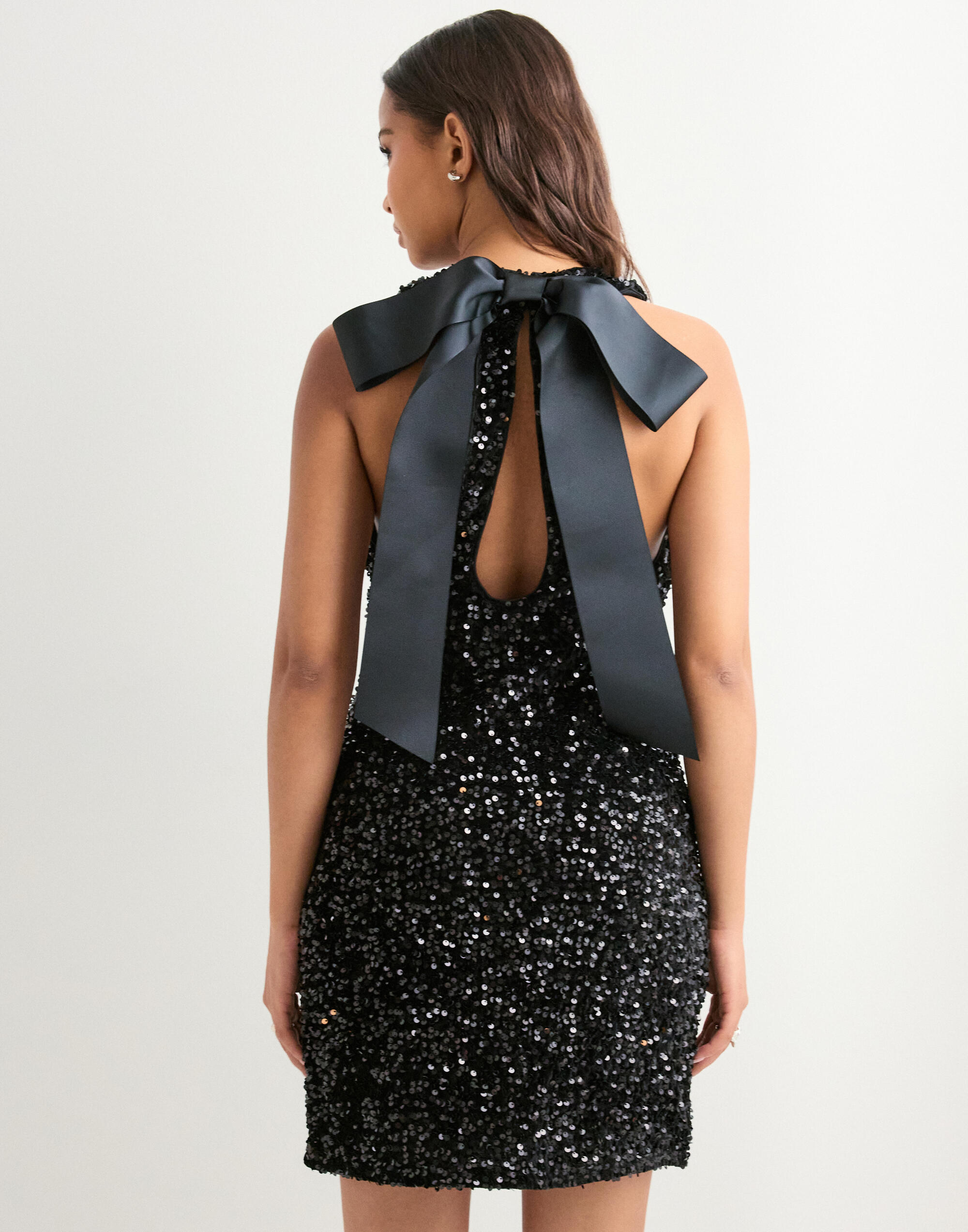 Buy Vero Moda VMBELLA SL O-NECK SHORT SQ DRESS JR - Black Black Sequins ...