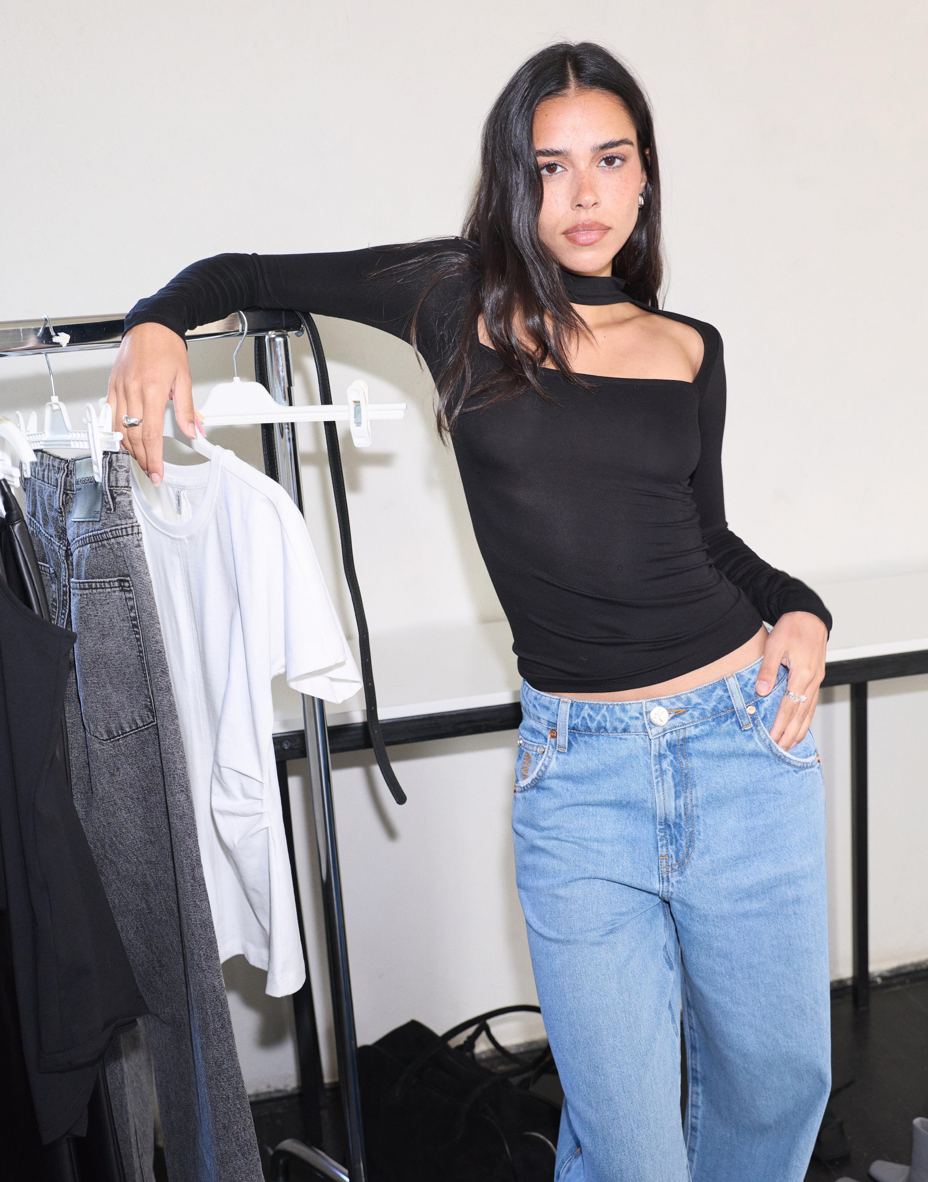 Buy Nelly Neck Detail LS Top - Black | Nelly.com