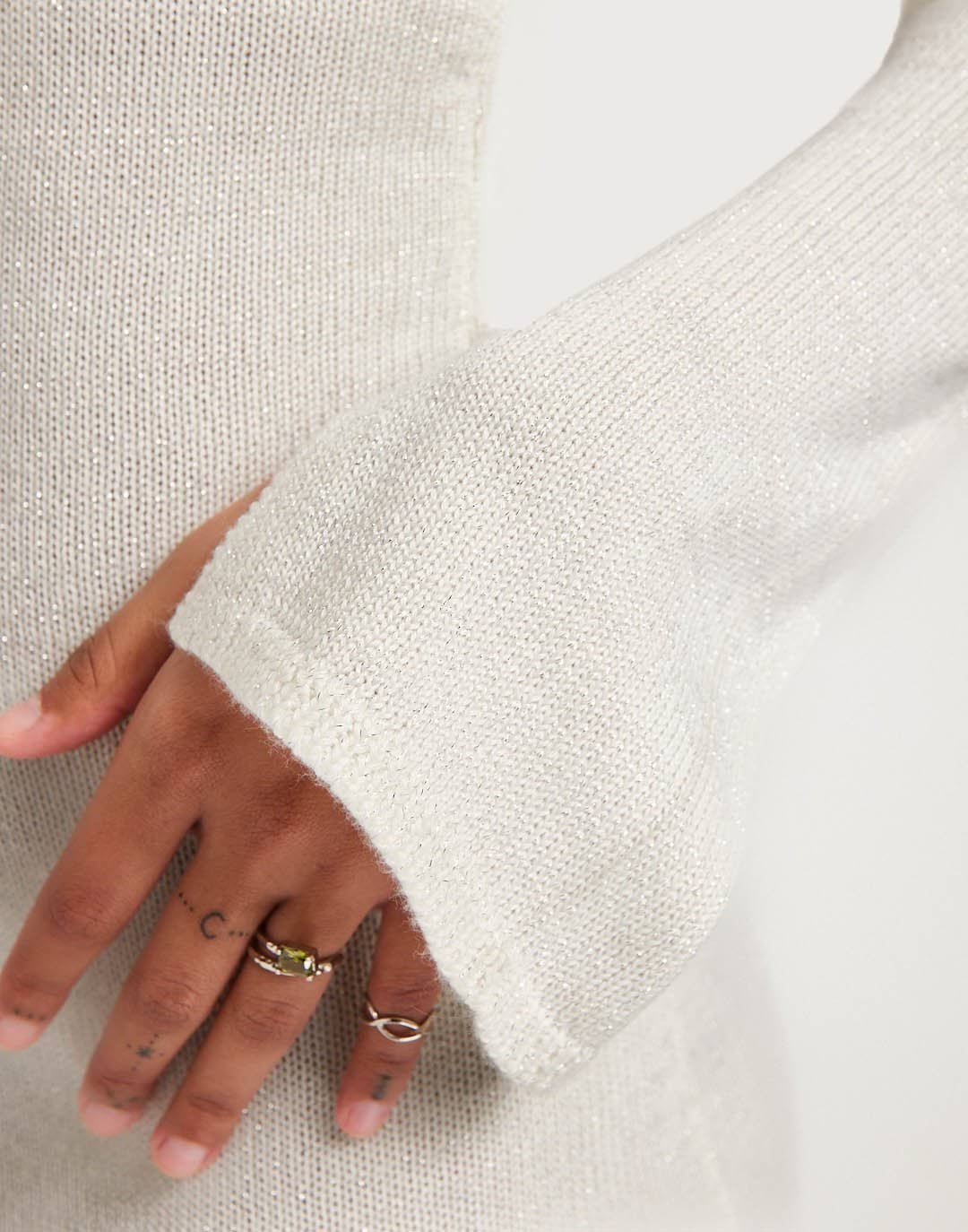 Buy Nelly Long Ruched Knit Dress - White | Nelly.com