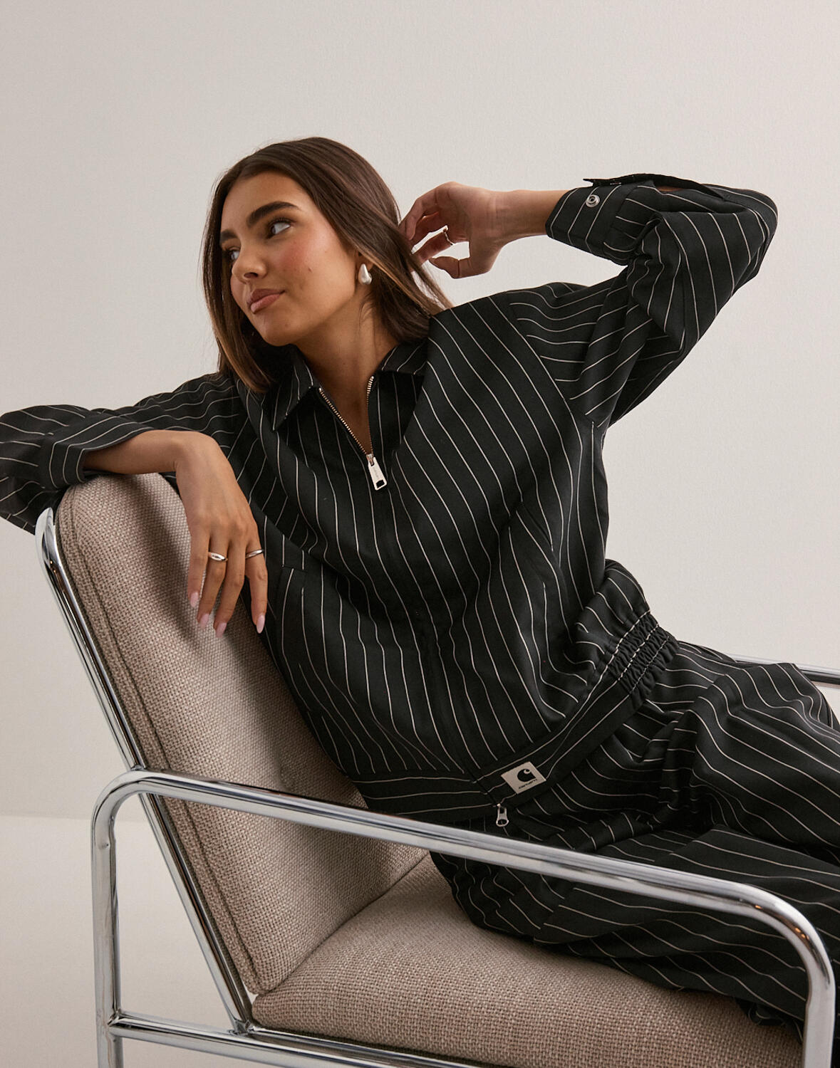 Köp Carhartt WIP W' Seaton Jacket - Black Stripe | Nelly.com