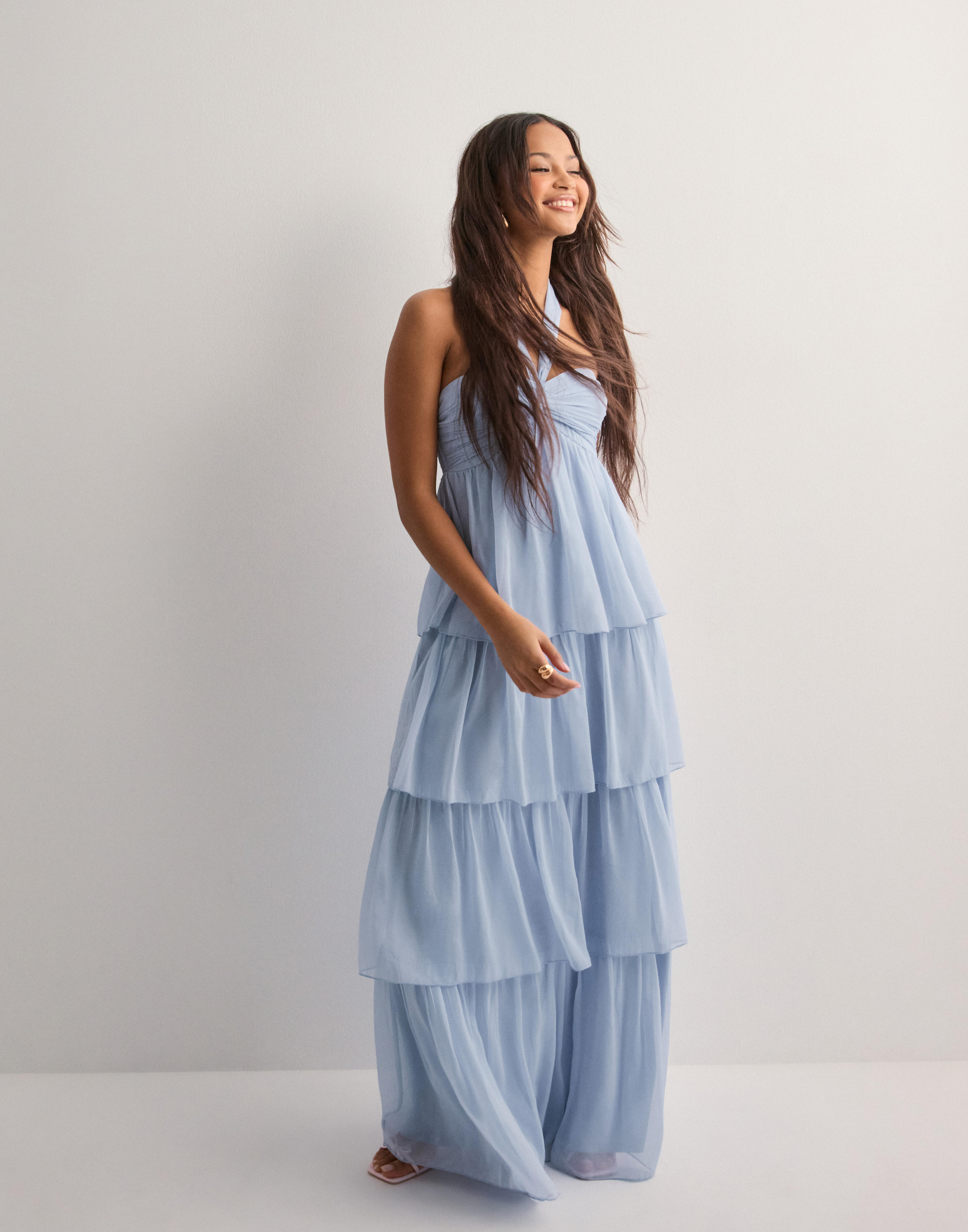 Buy Nelly Dreamy Frill Dress - Light Blue | Nelly.com