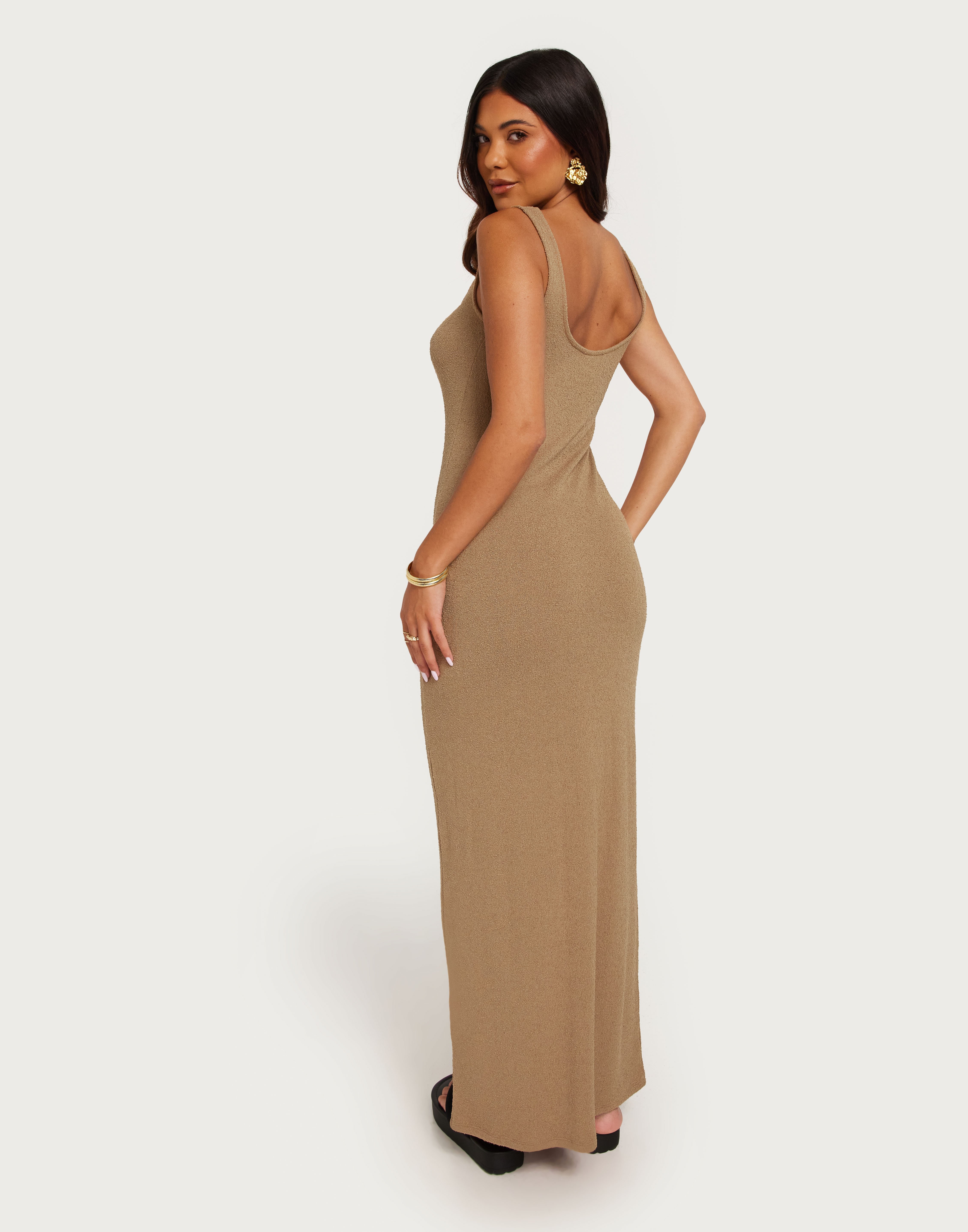 Köp Nelly Soft Long Dress - Beige | Nelly.com