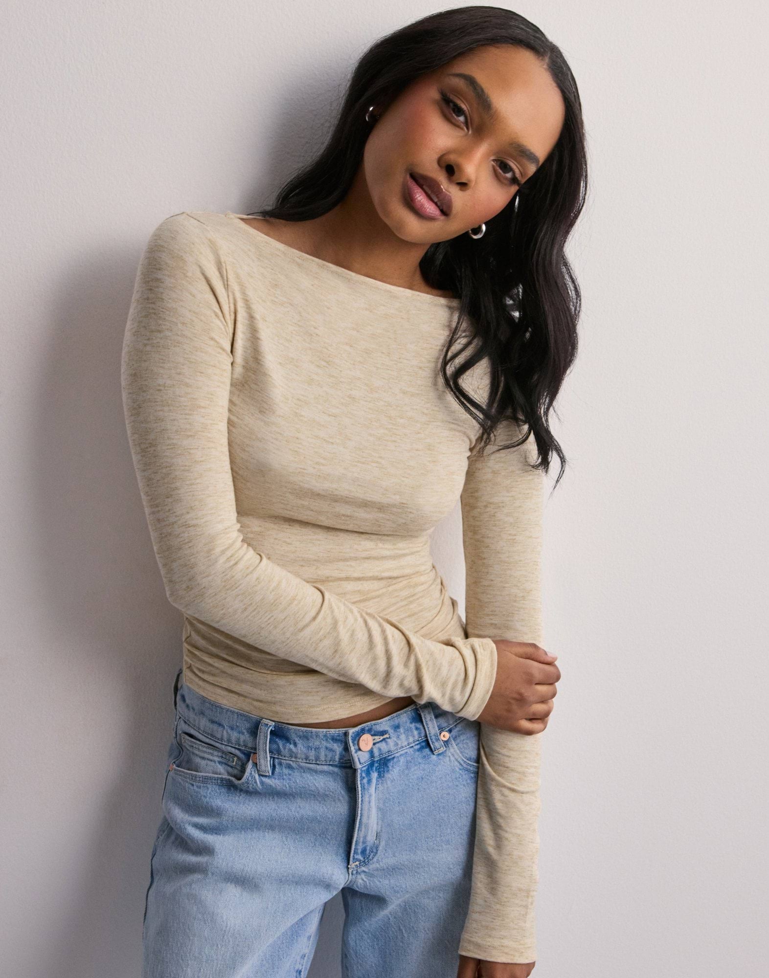 Köp Nelly Perfect Soft LS Top - Beige | Nelly.com